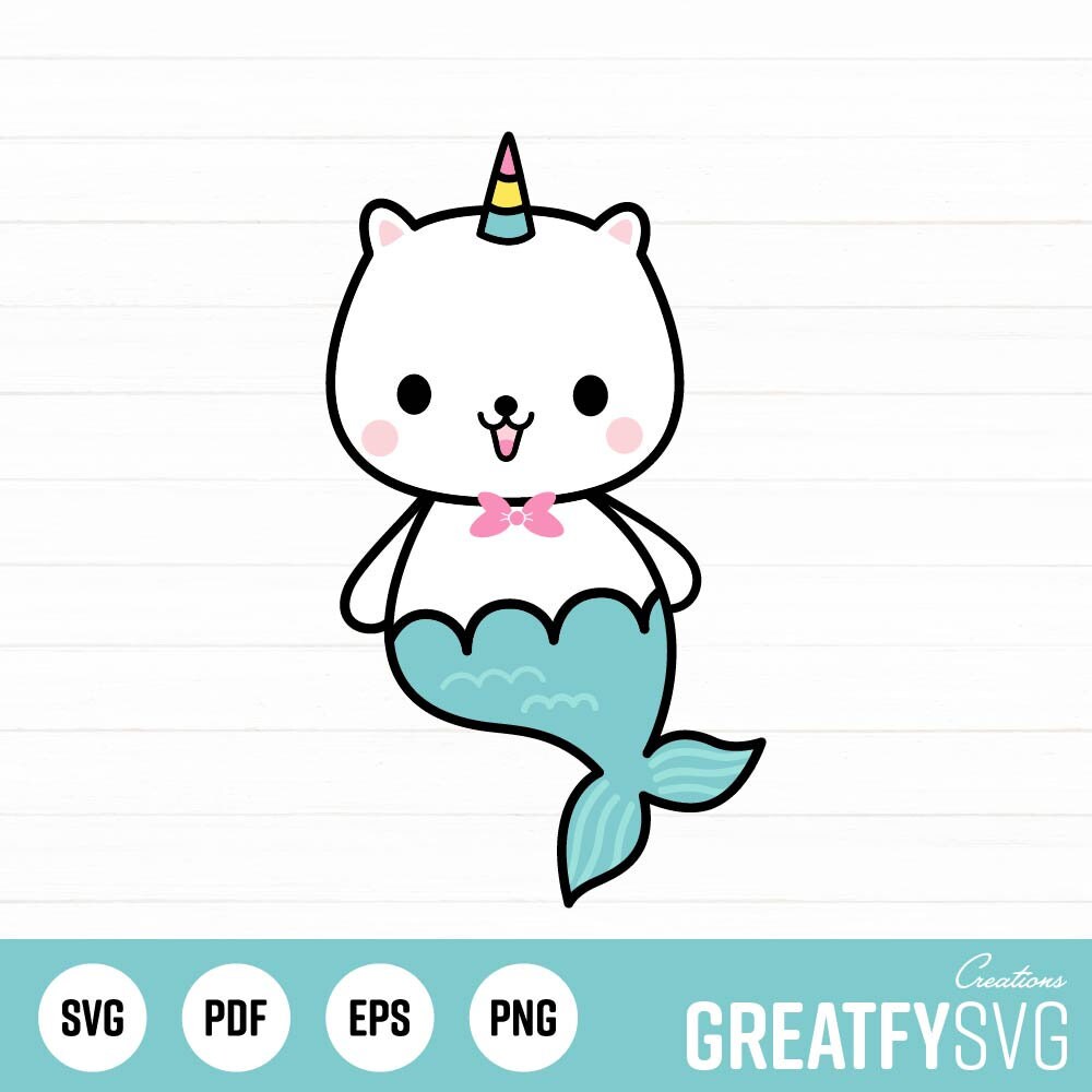 Caticorn. Caticorn Svg. Cat Mermaid. Cat Cute Cutting File. | Etsy