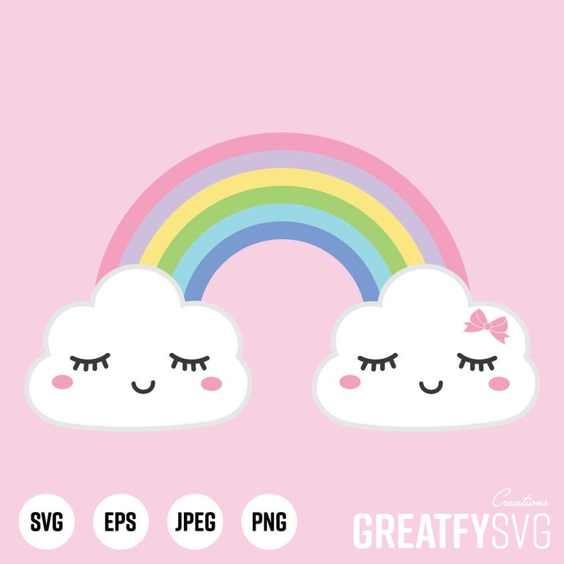 Rainbow Svg Svg Clouds Svg Cloud Svg Rainbow Cut File Etsy España