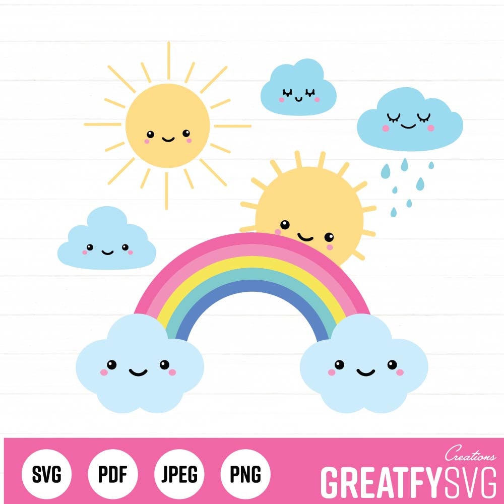 Sun Cloud Rainbow Clipart