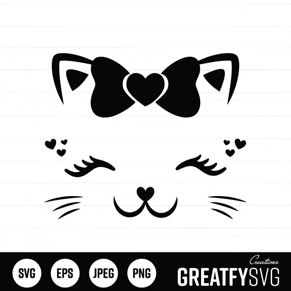 Cat SVG. Cat Face SVG. SVG. Meow Svg. Cat Clipart. Cat Cut - Etsy