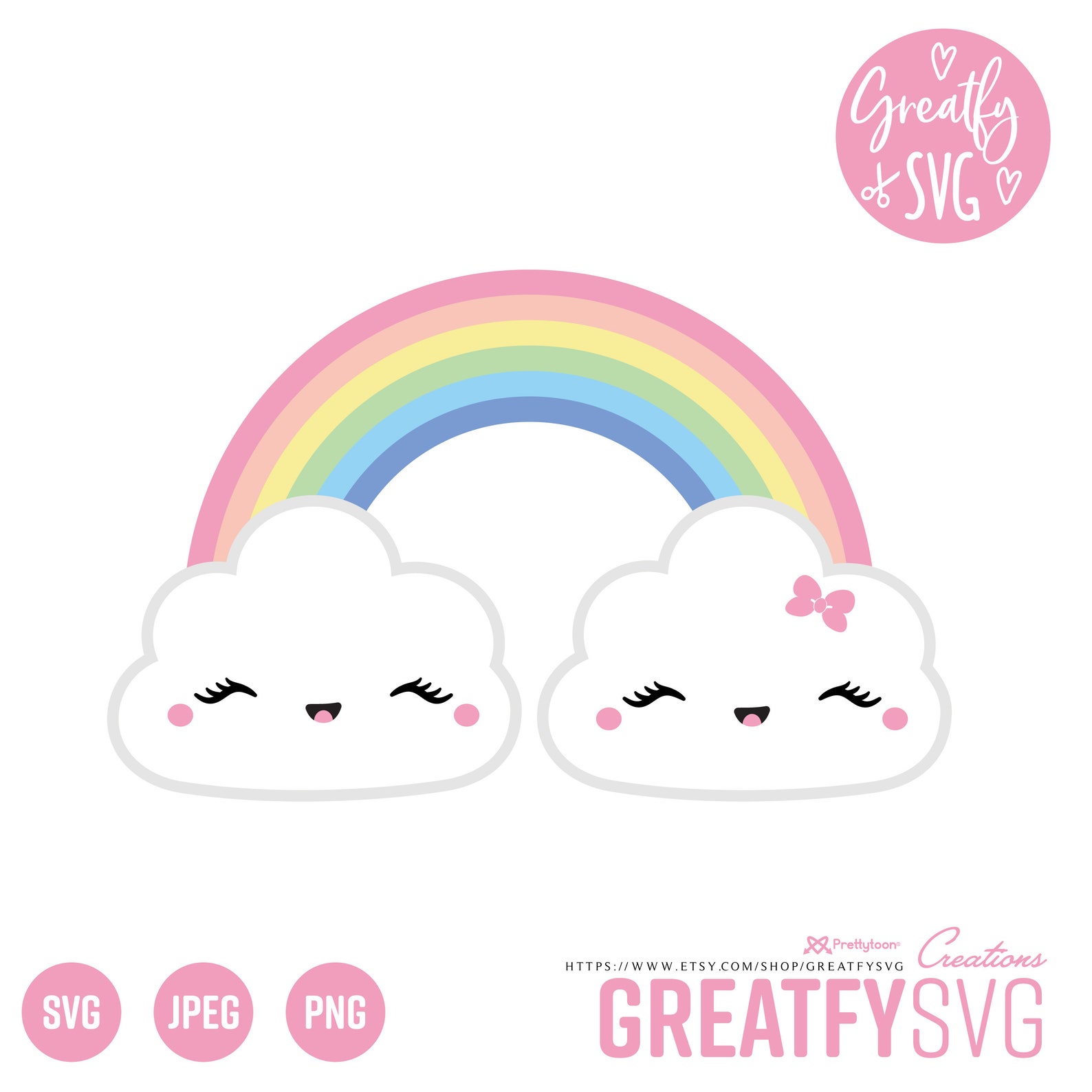 Rainbow SVG, Cloud Svg, Rainbow Cricut File, Cricut Design Space ...