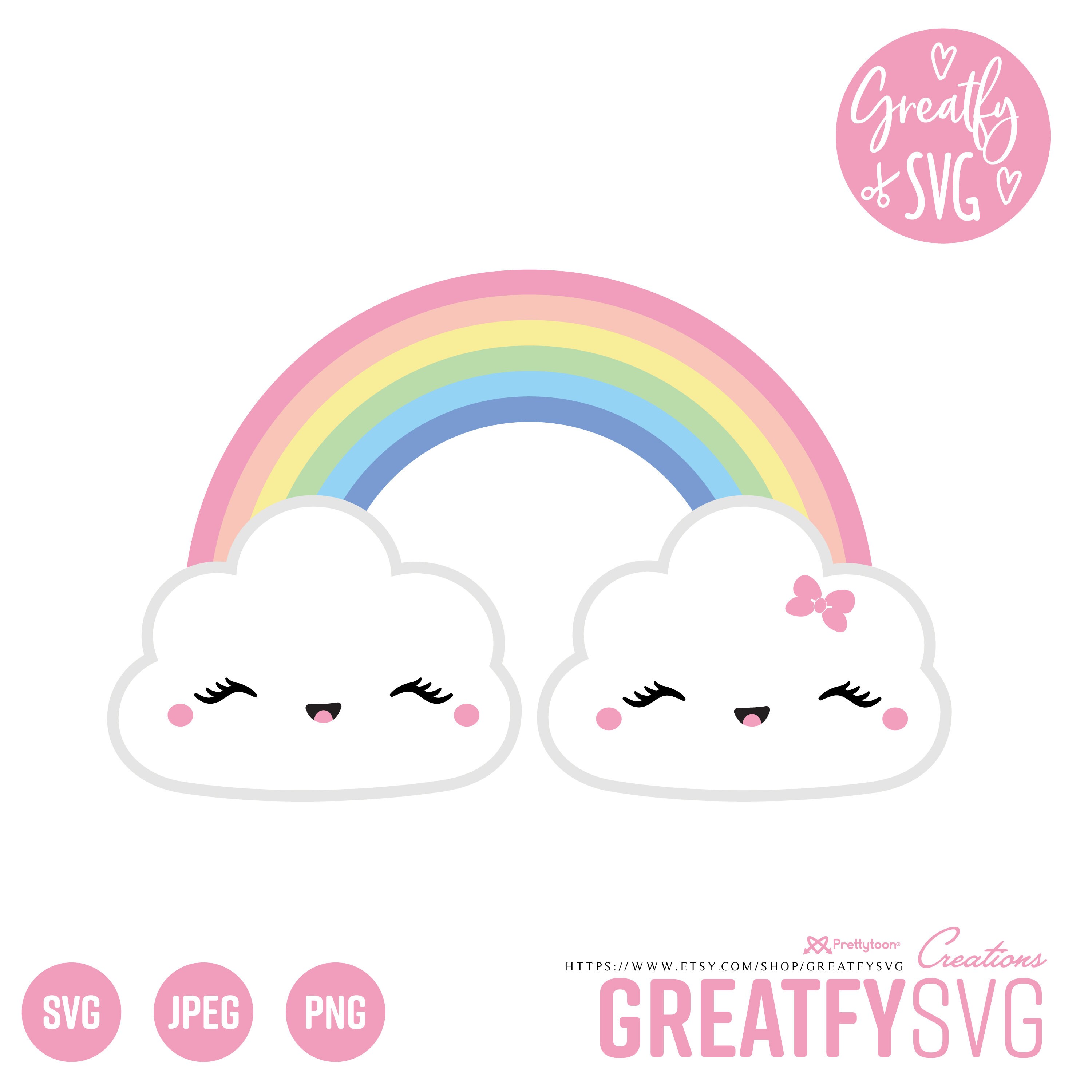 Rainbow SVG Cloud Svg Rainbow Cricut File Cricut Design - Etsy
