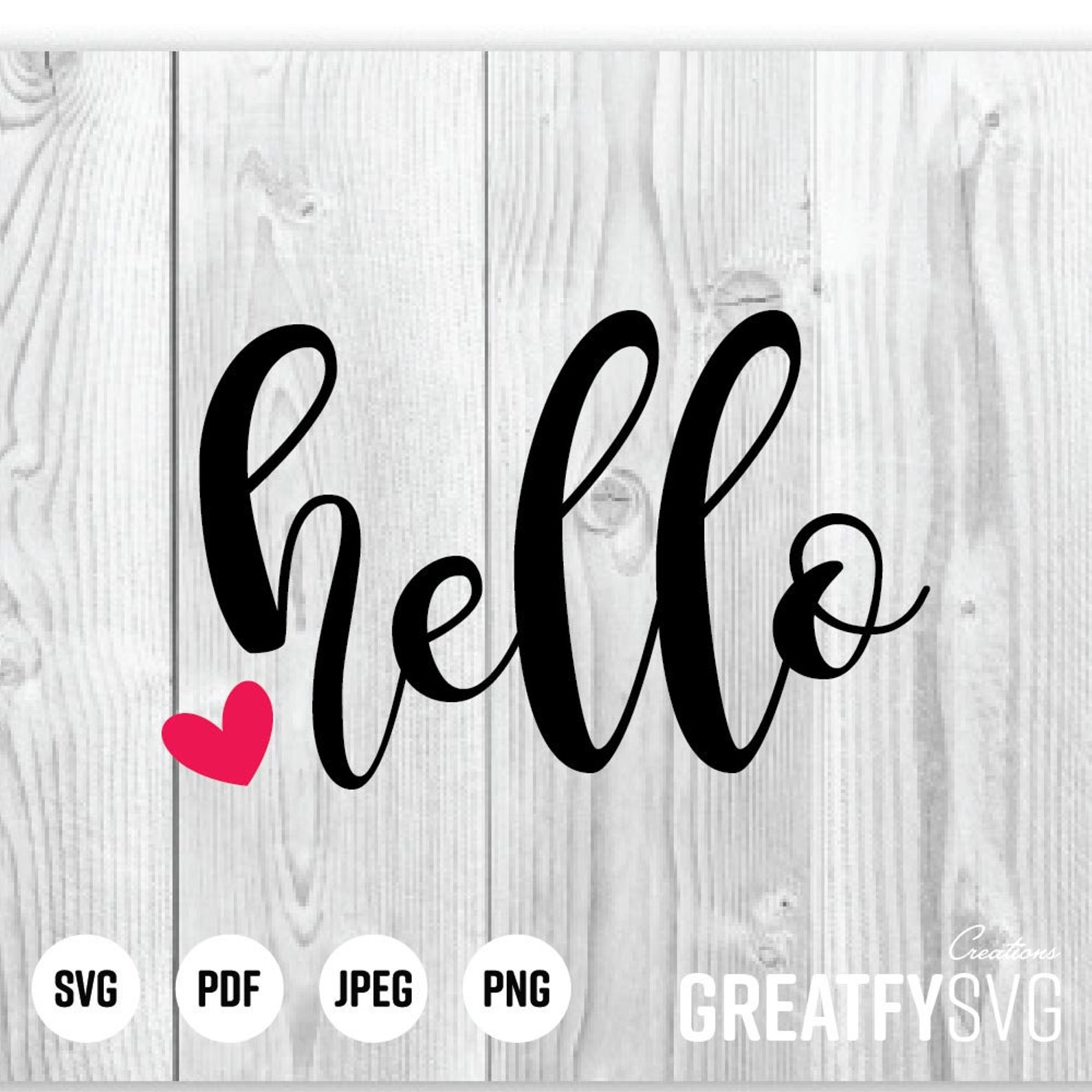 Heart SVG Hello Svg Cut Files for Cricut Vinyl & Craft | Etsy