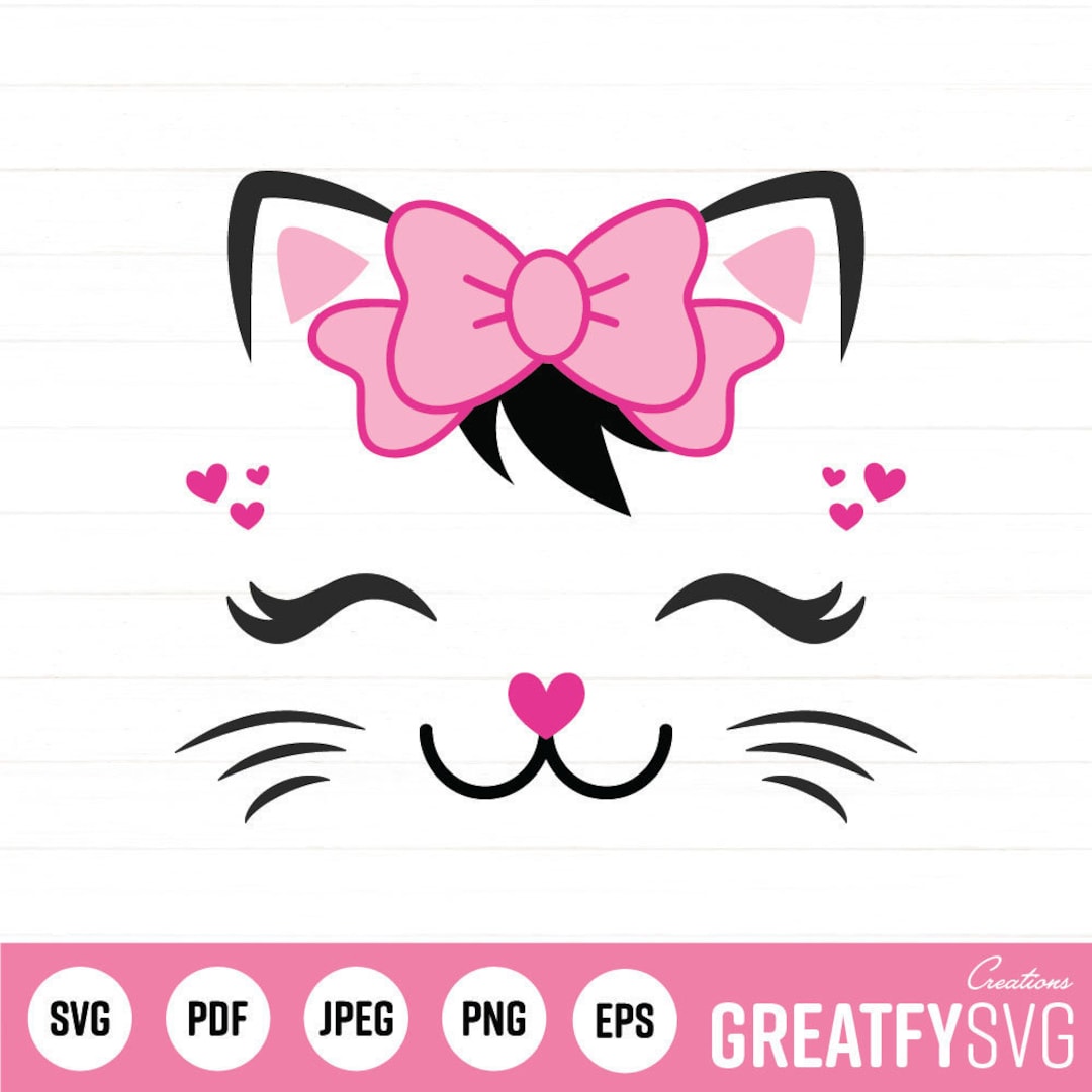 Cat Svg. Cat Face Svg. Kitty Svg. Print Cat. Cat Head. Smiling Cat ...