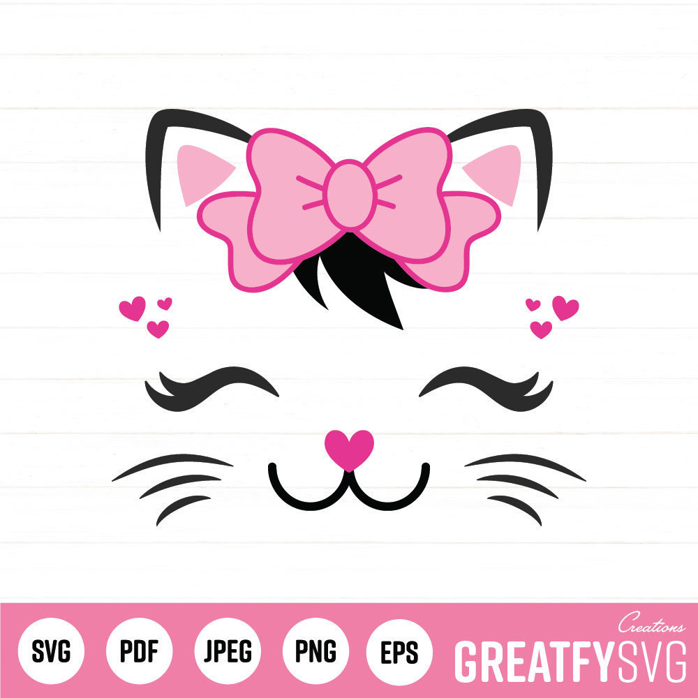 Cat Svg. Cat Face Svg. Kitty Svg. Print Cat. Cat Head. Smiling - Etsy ...