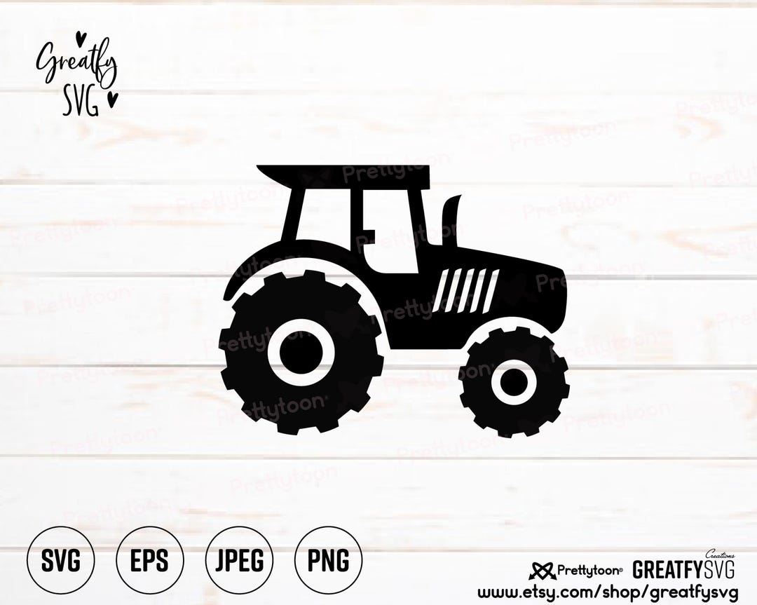 Farm Tractor SVG Cut File: Hand Drawn Farmer Tractor - Etsy