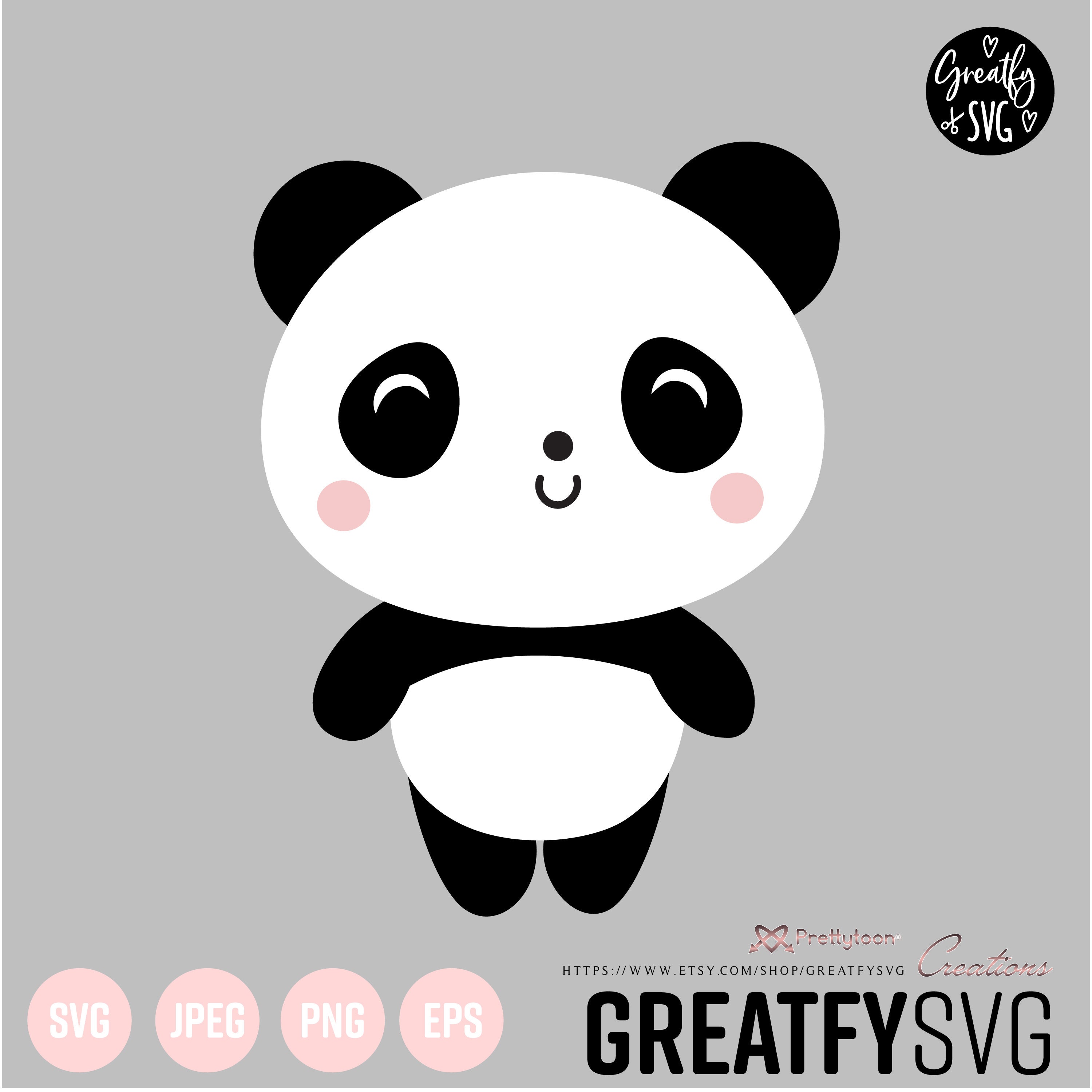 Panda SVG Cute Svg Panda Clipart Cut File for Cricut Panda - Etsy Singapore