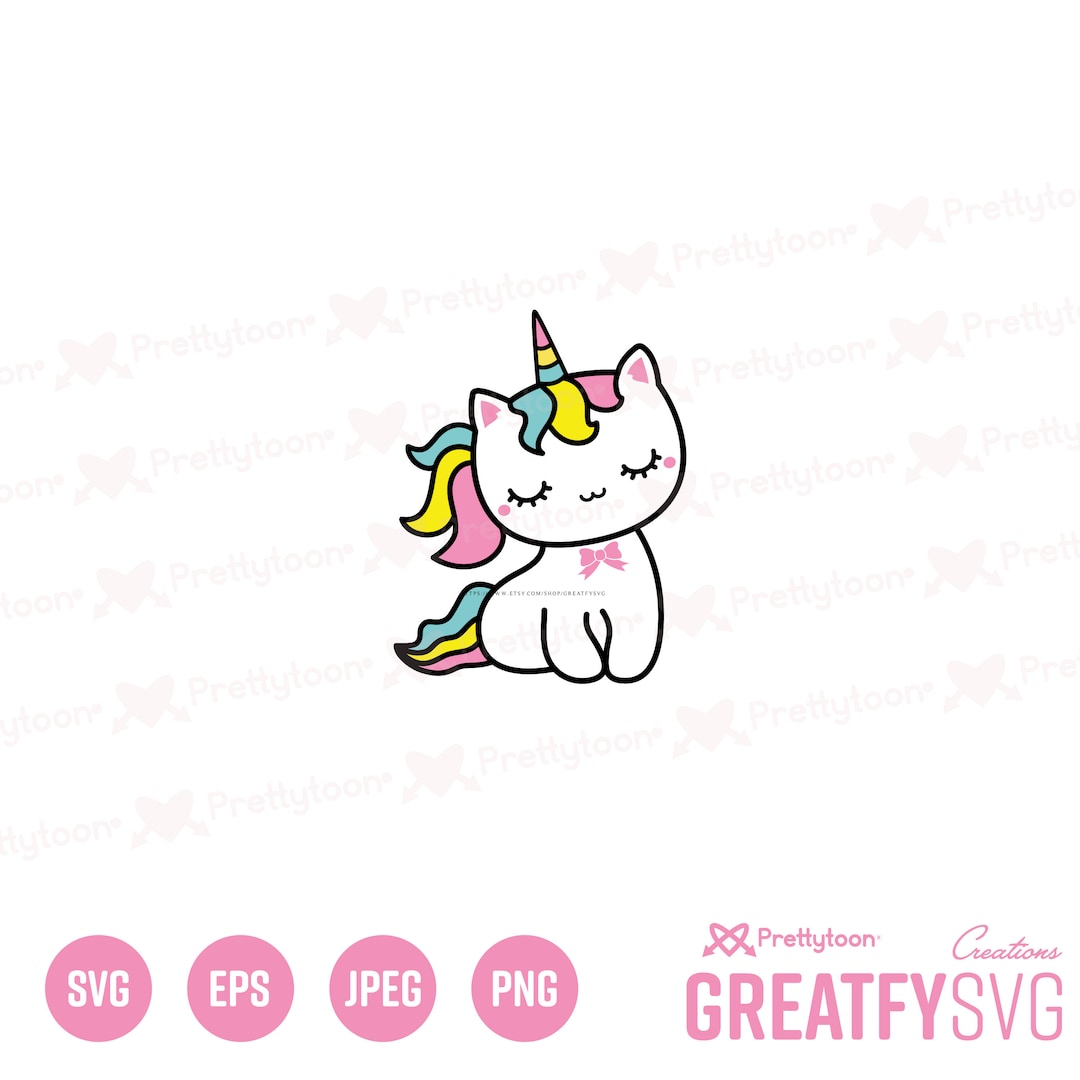 SVG Caticorn SVG Unicorn SVG Cat Clipart Svg Cricut Files Kawaii Kitten ...