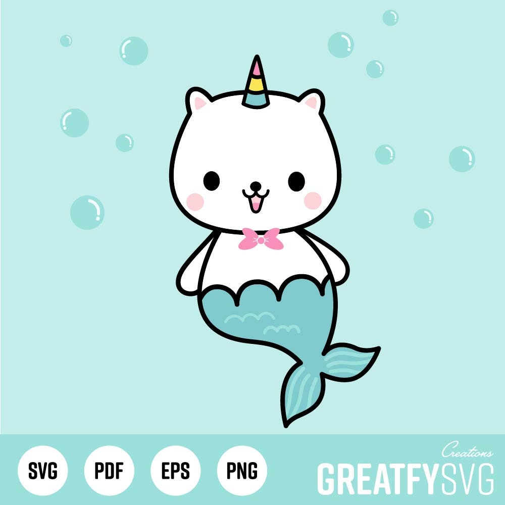 Caticorn. Caticorn Svg. Cat Mermaid. Cat Cute Cutting File. | Etsy