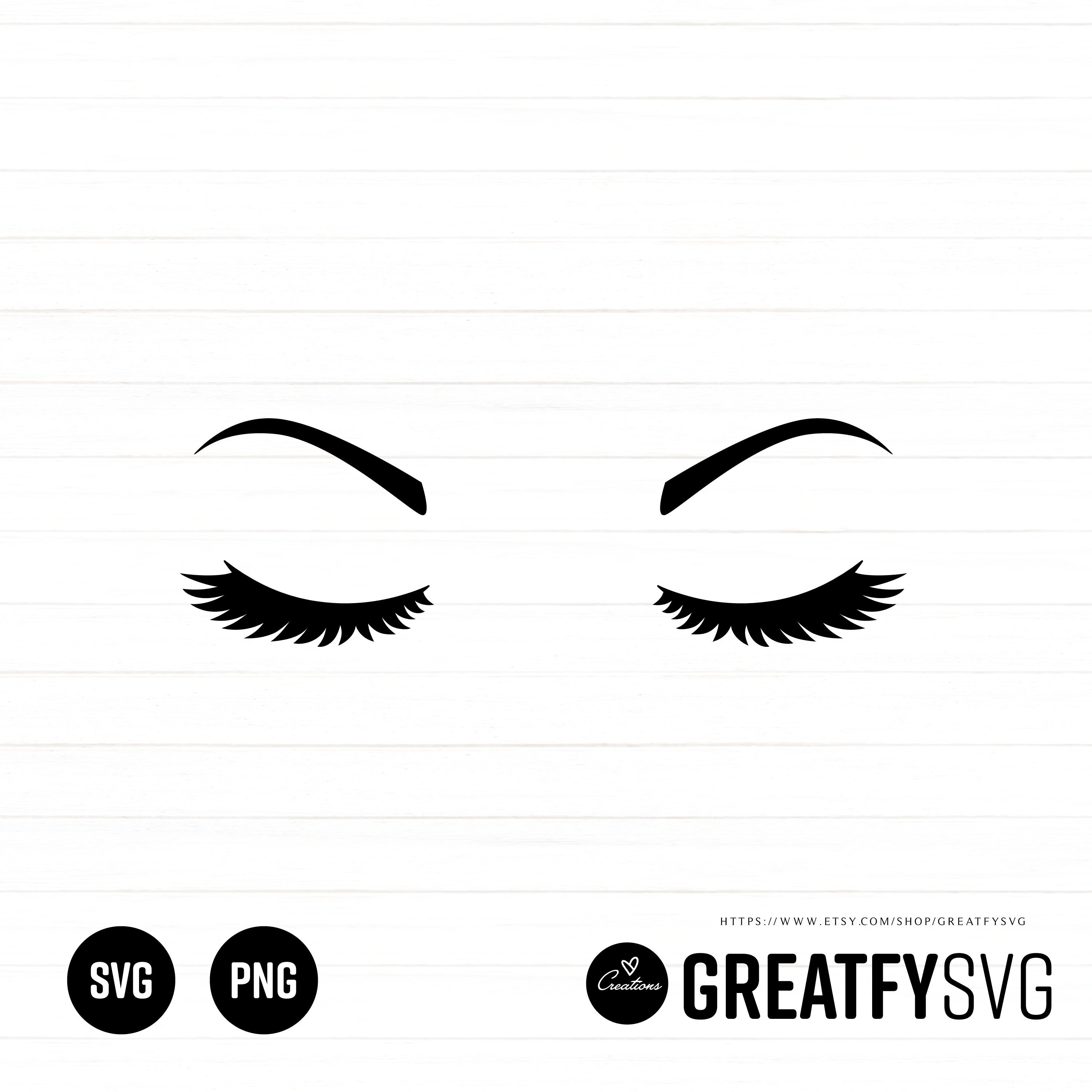 SVG Woman Eye Lashes Cut File Eyebrow Cricut Cut File | Etsy