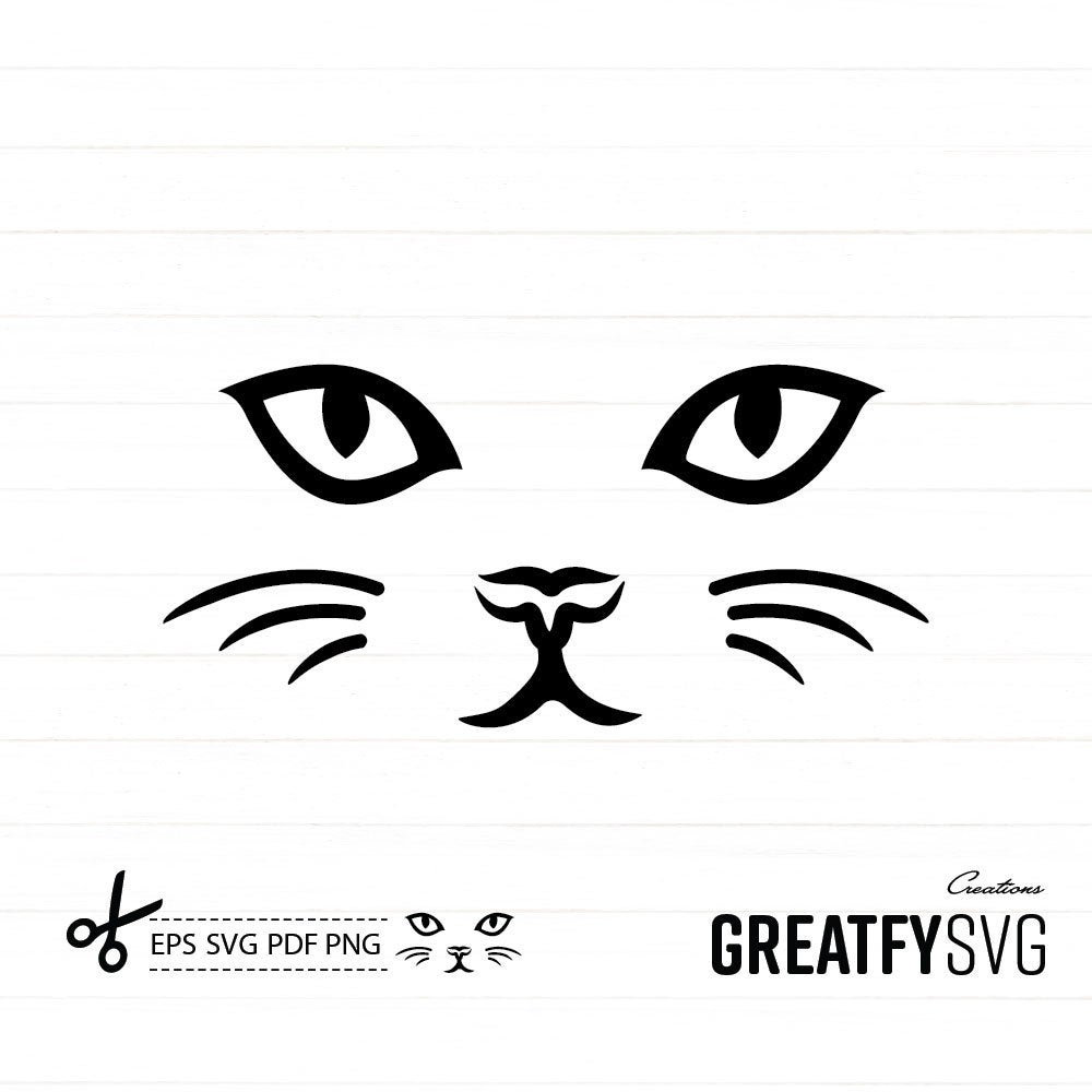 Cat Design. Cat Face. Cat Svg. Print Cat. Cute Feline. Cute | Etsy