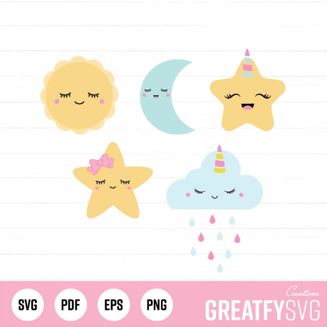 Nuvola Svg. Stella Svg. Vettore arcobaleno. Stella Unicorno. - Etsy Italia