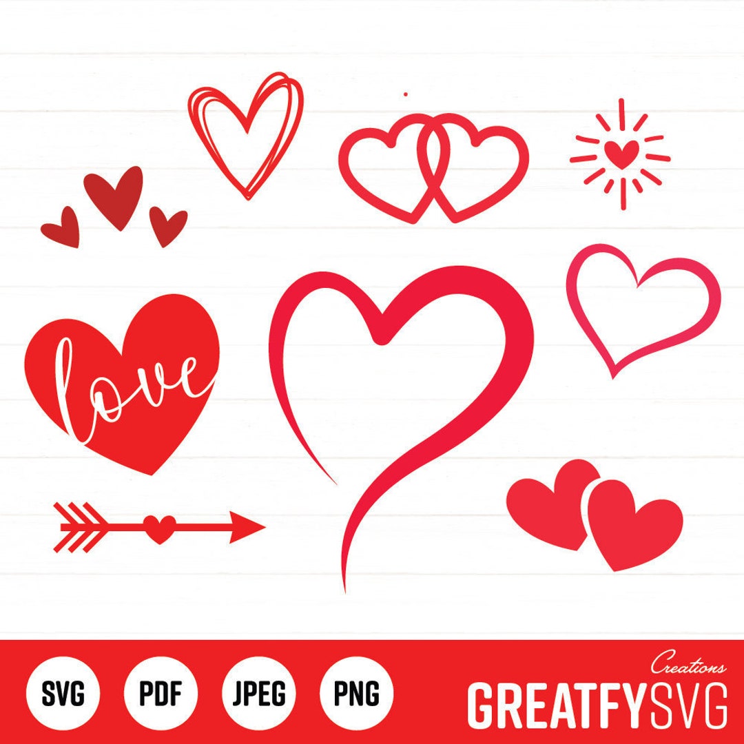 Heart Svg, Hearts Svg, Heart Cut File, Cricut Heart, Heart Clipart ...