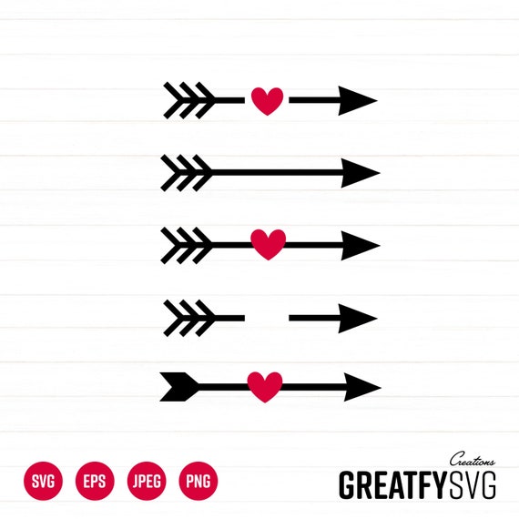 SVG Arrow Heart Cricut File Arrows Arrow With Heart Cutting - Etsy