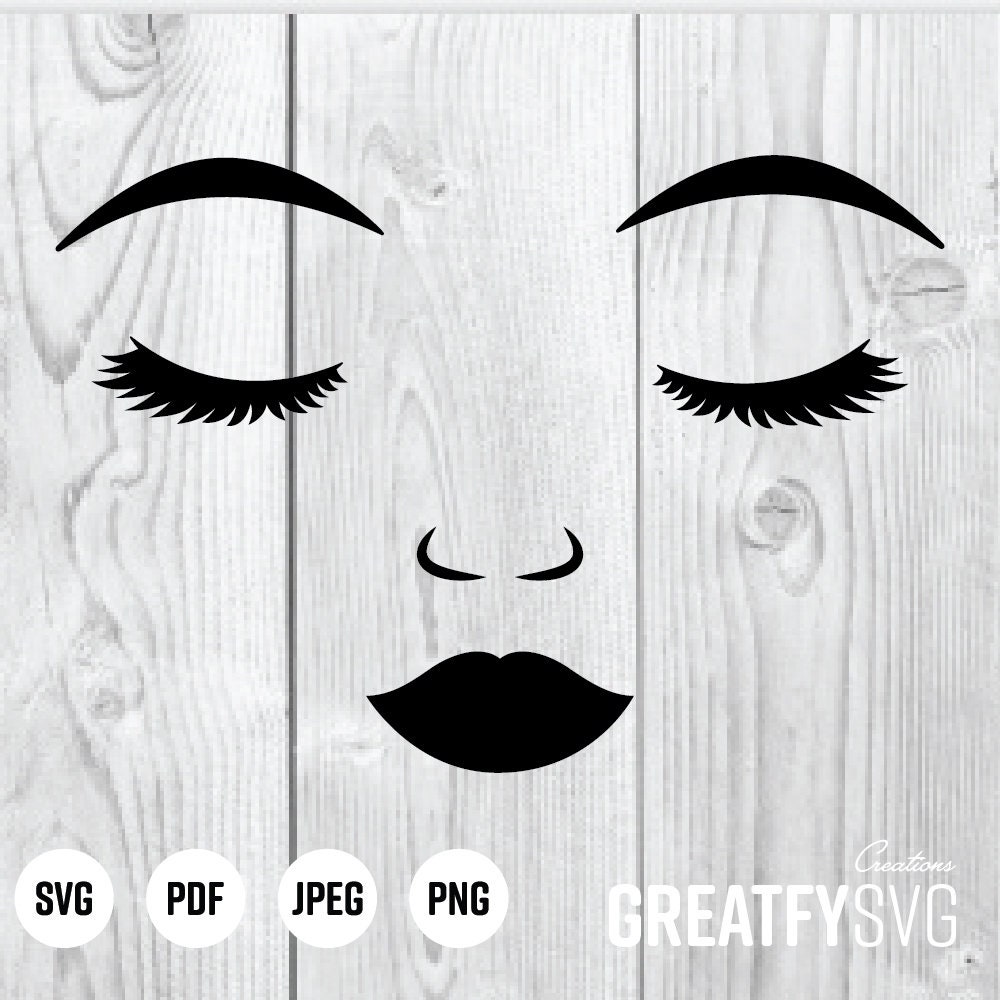 Woman Face Svg Face Svg Eyes Svg Face Clipart Woman Cut | Etsy