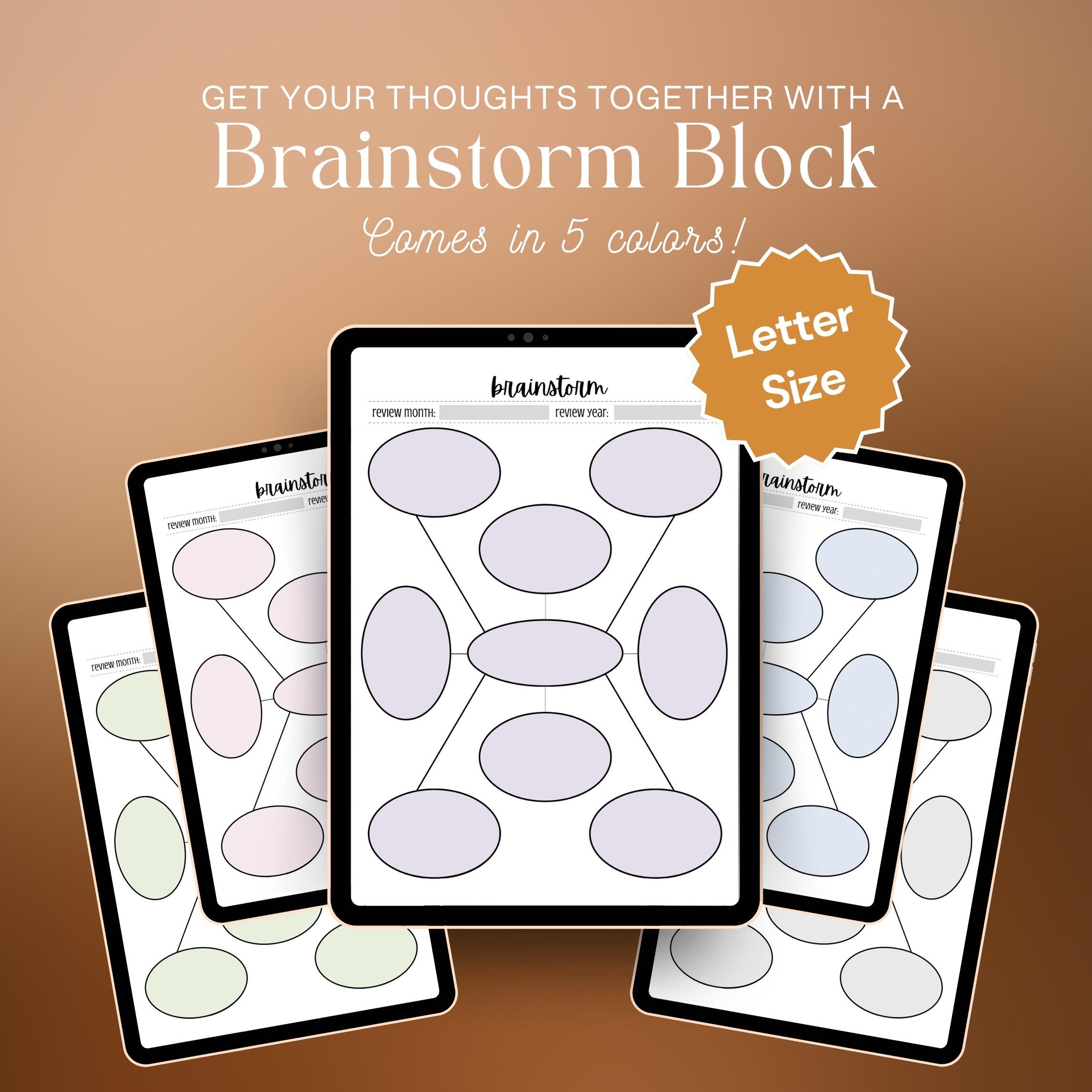 Brainstorm / Mind Map Printable, 5 Colors, Letter Size - Etsy