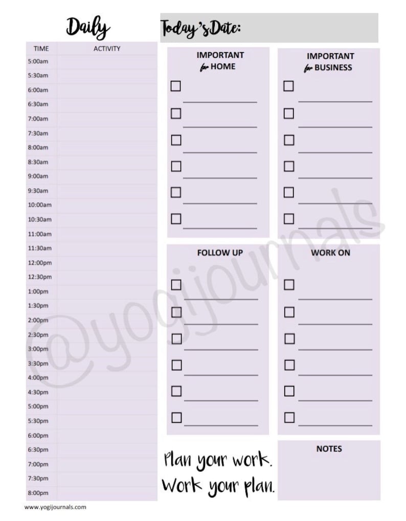 Daily Time Schedule Printable - Etsy