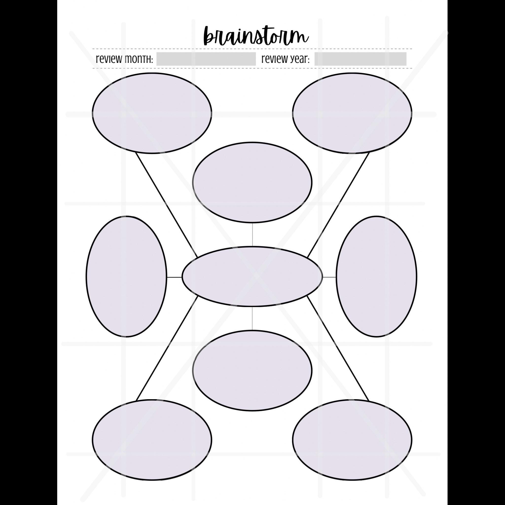 Brainstorm / Mind Map Printable, 5 Colors, Letter Size - Etsy