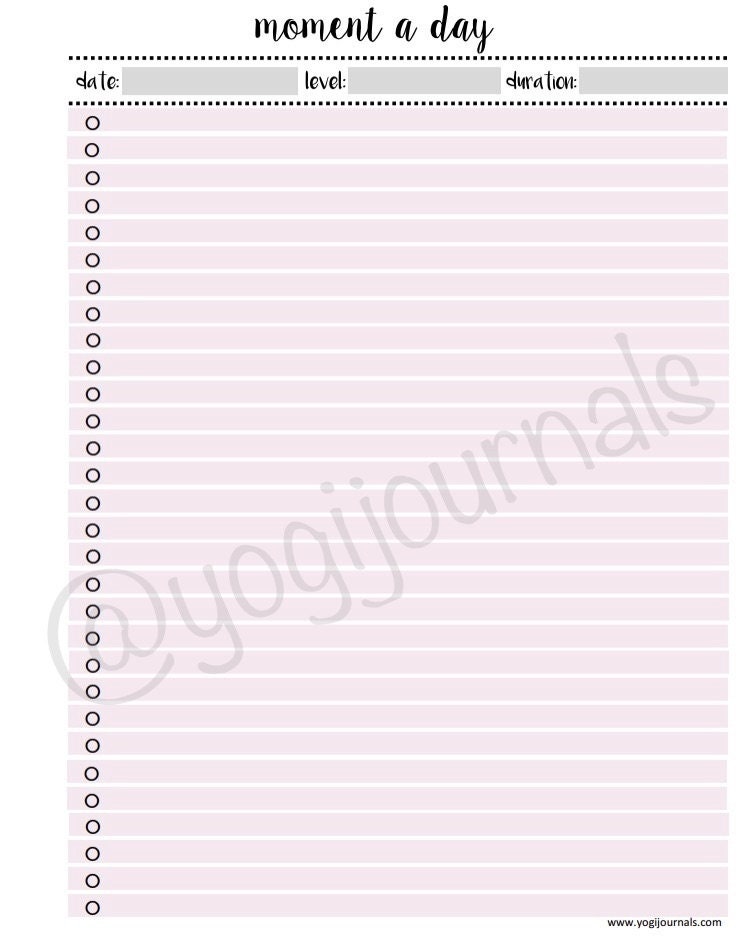 Moment A Day Log Journal Printable - Etsy