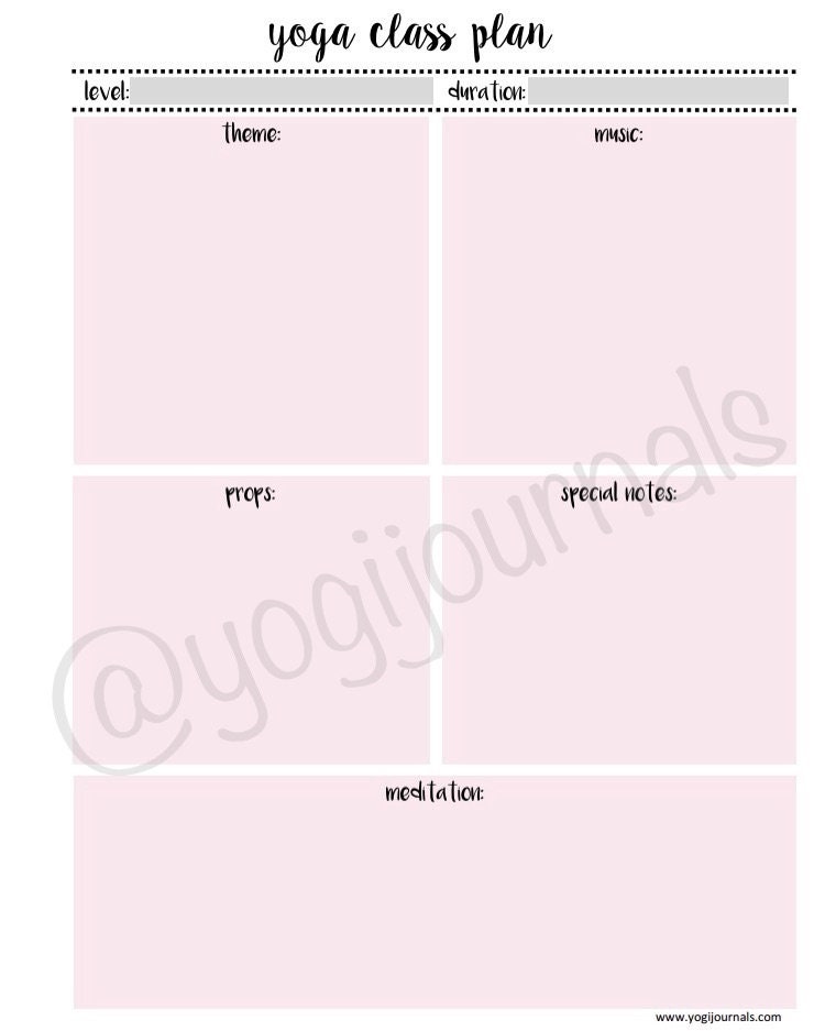 Yoga Class Plan Set - Etsy