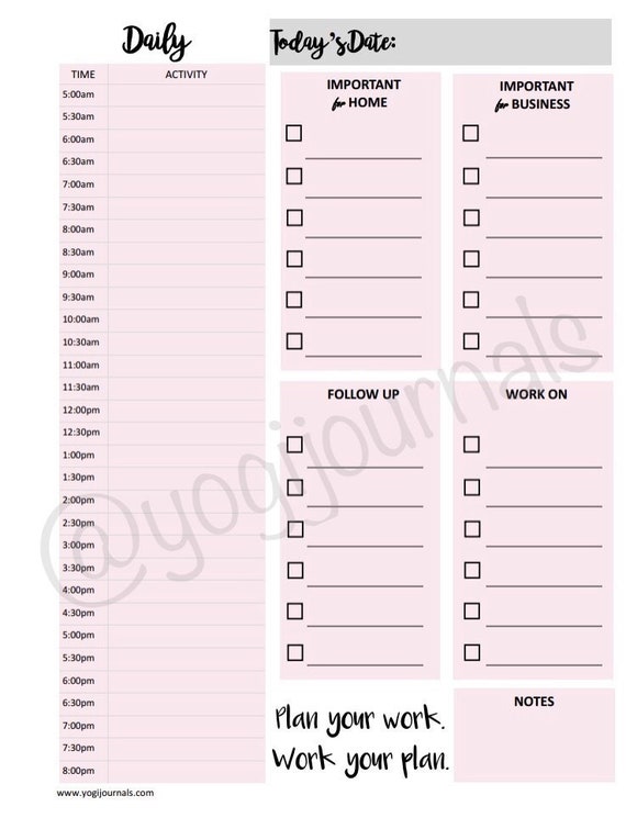 Daily Time Schedule Printable | Etsy