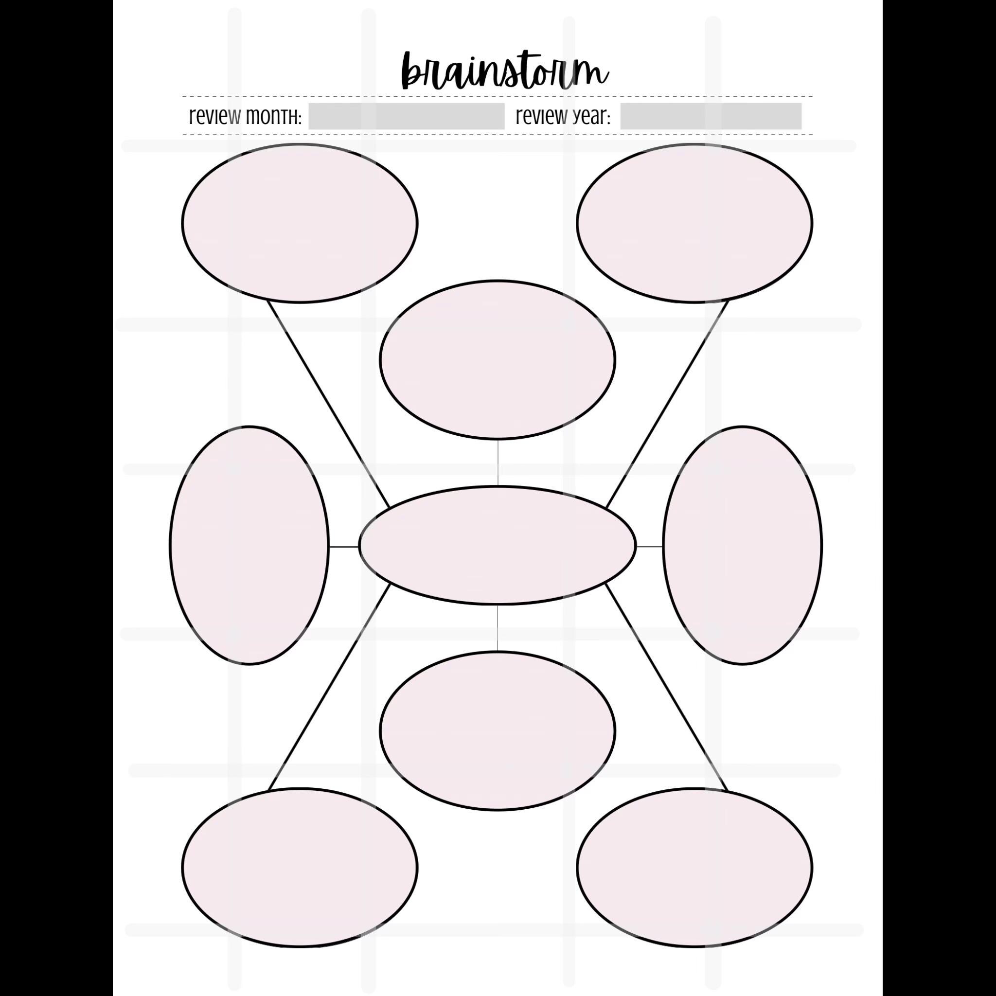 Brainstorm / Mind Map Printable, 5 Colors, Letter Size - Etsy