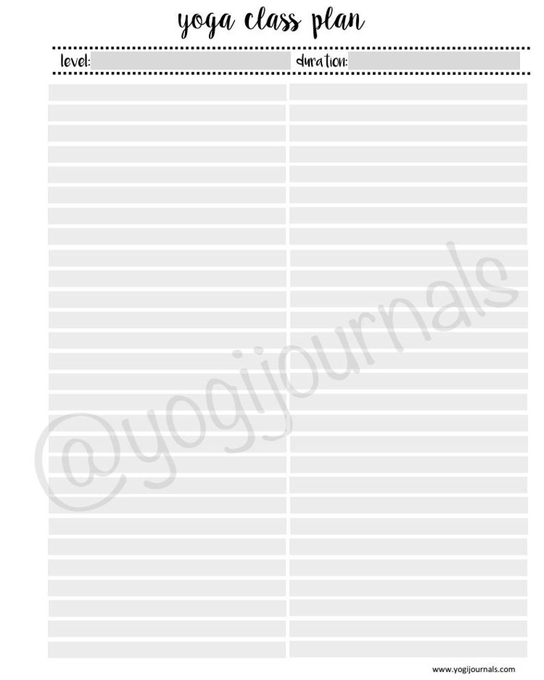 Yoga Class Plan Set - Etsy