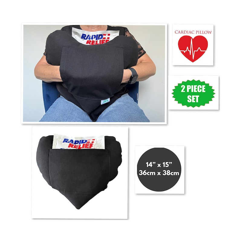 XL Heart Surgery Recovery Hug Pillow With Pockets & Gel Pack: Post-op ...