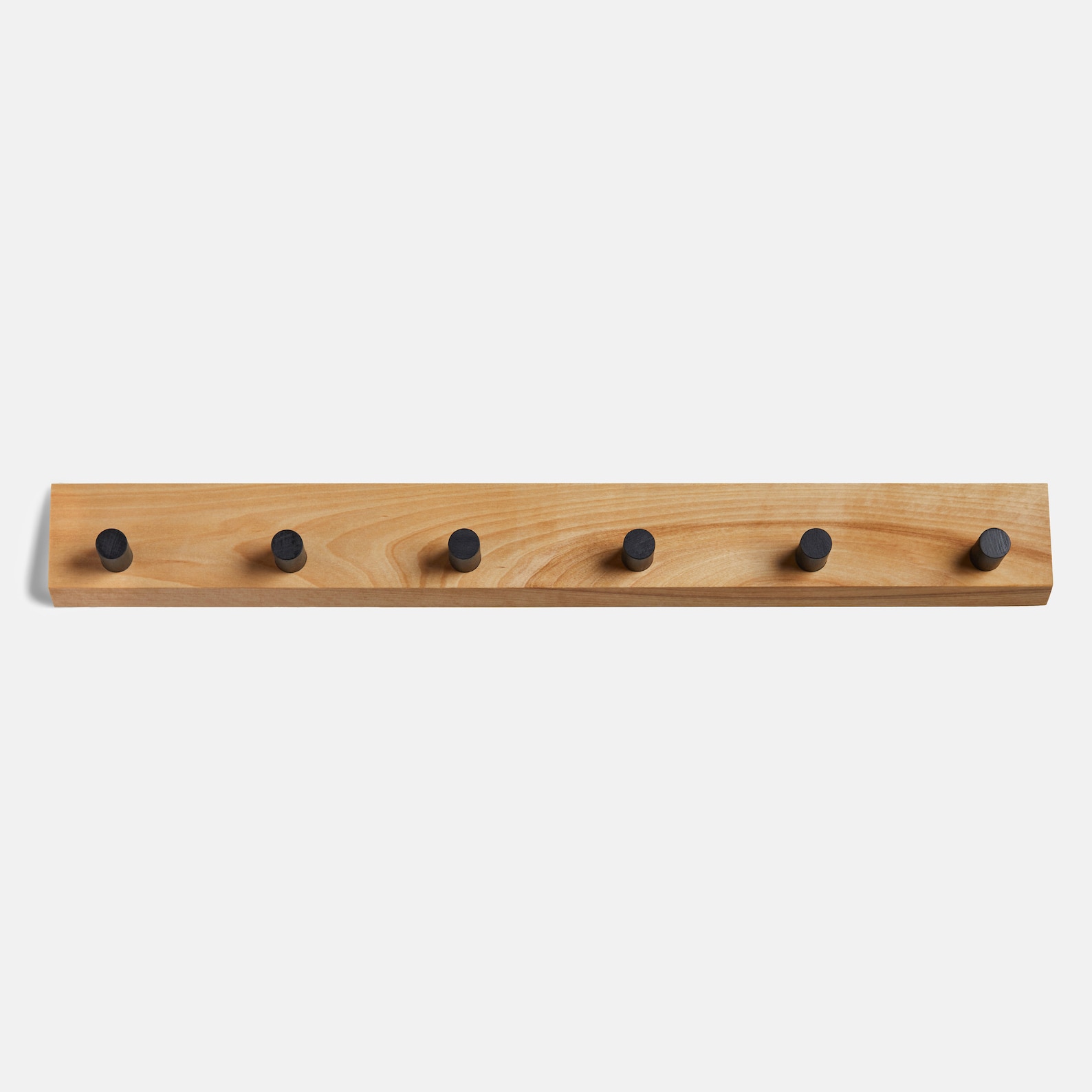 Modern Walnut or Birch Wall Hook Rail, Available in 4 or 6 Hook ...