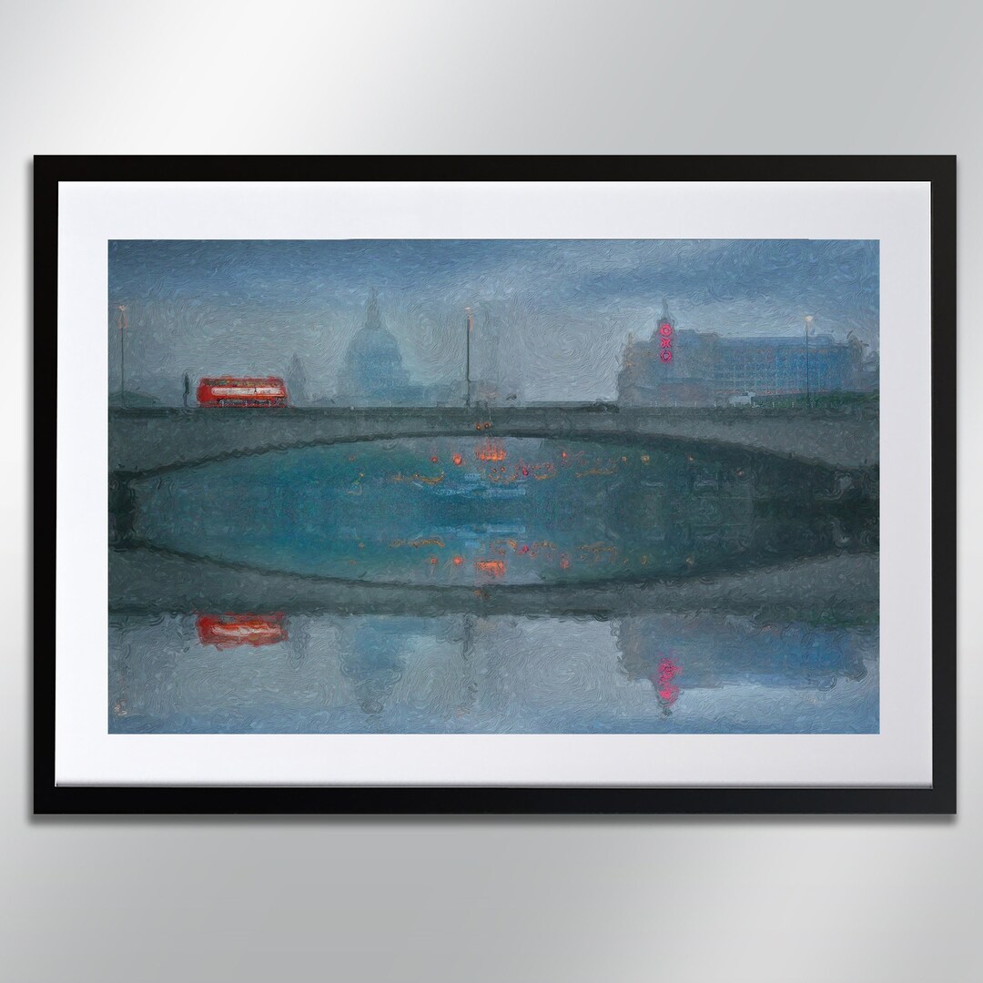 London Waterloo Bridge, signed print. Available framed or unframed in a ...