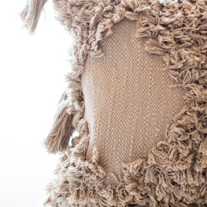 Toffee Brown Tassel Pillow Cover, Handwoven Pillow Cushion , Tufted ...