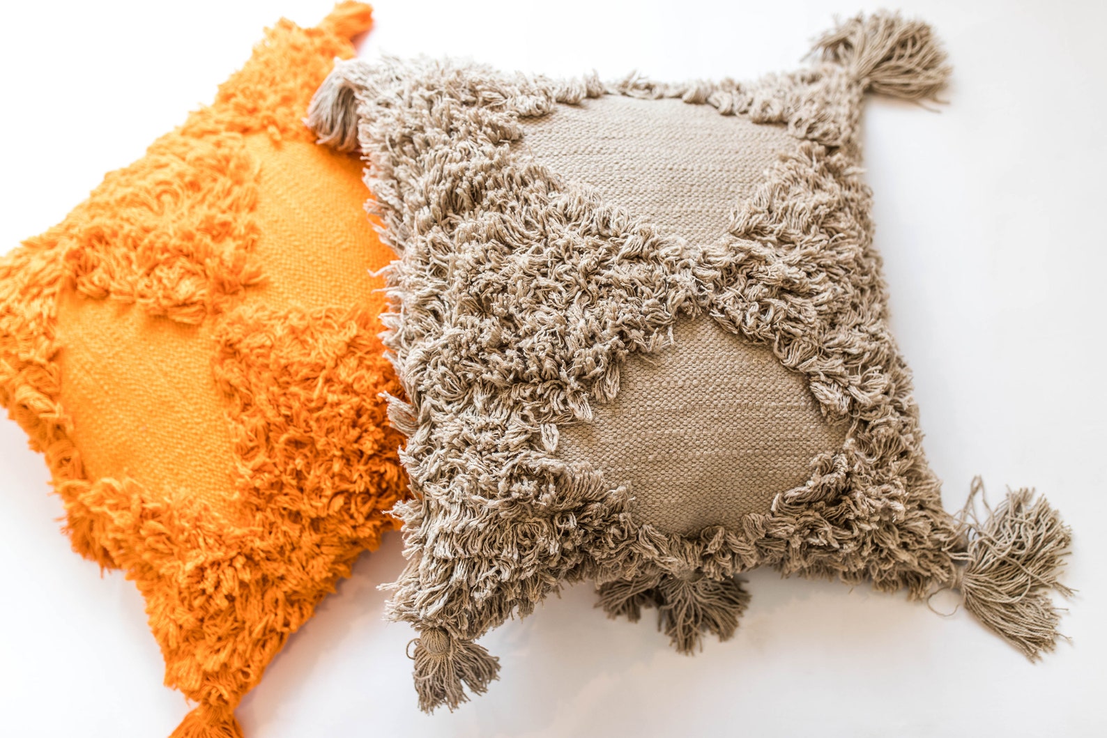 Toffee Brown Tassel Pillow Cover Handwoven Pillow Cushion - Etsy