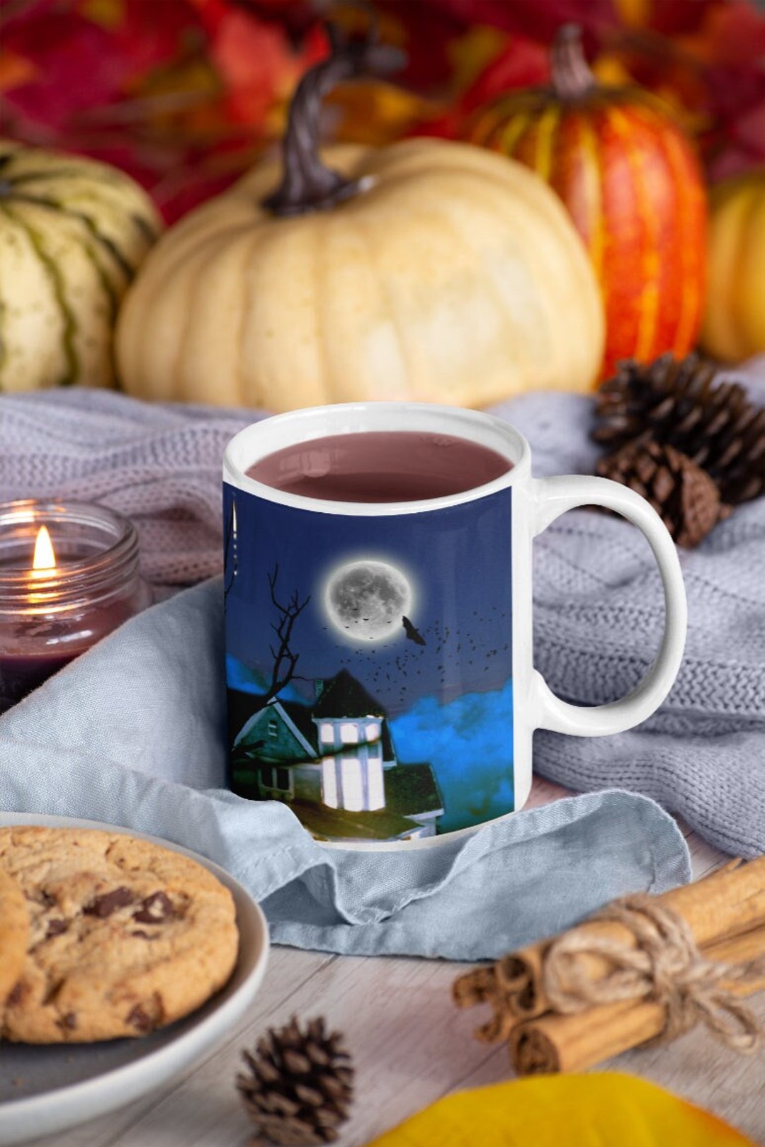 Haunted House Goth Mug Halloween Creepy Decor Coffee Cup - Etsy