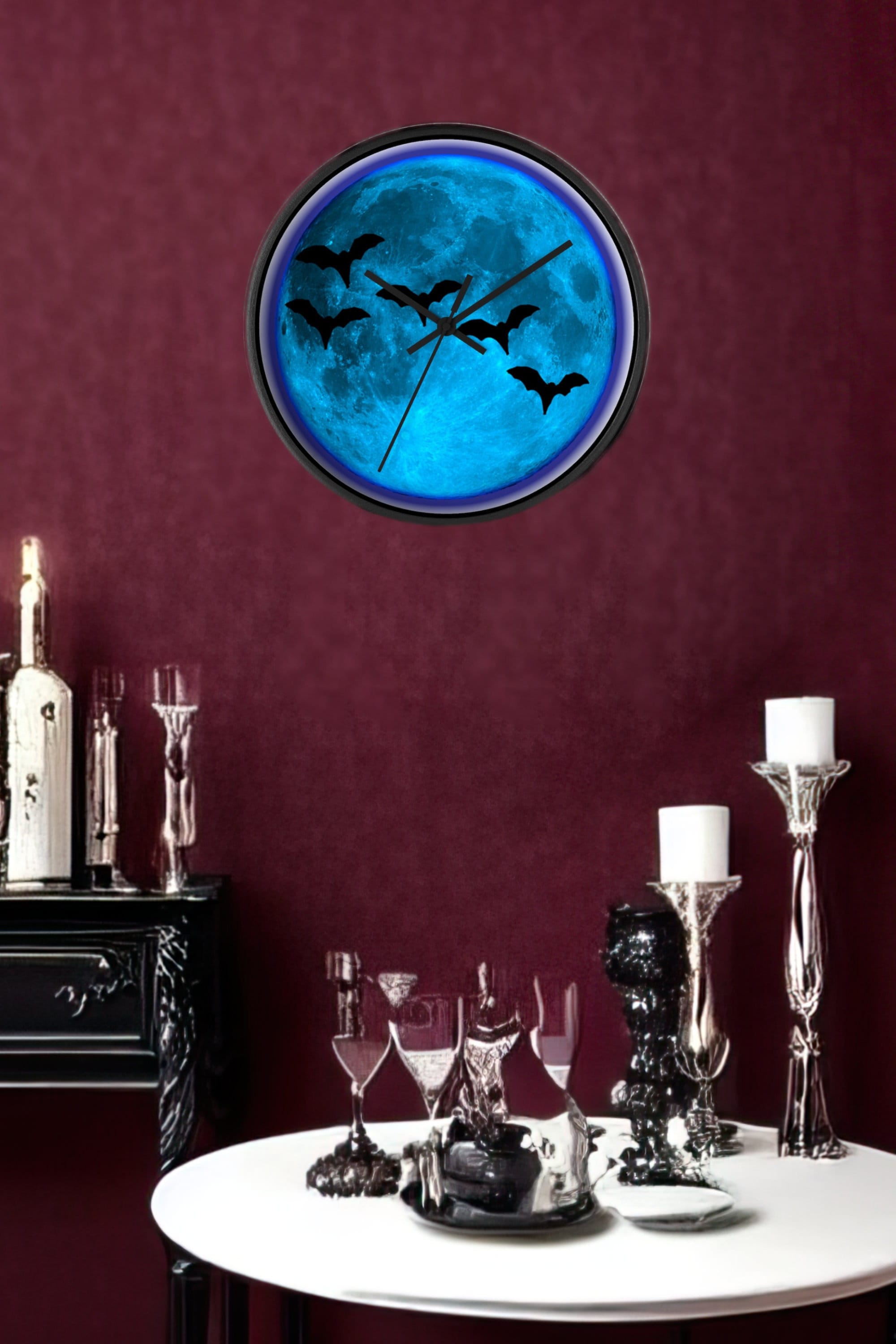 Blue Moon Clock Halloween Decoration Fall Room Decor Horror - Etsy.de