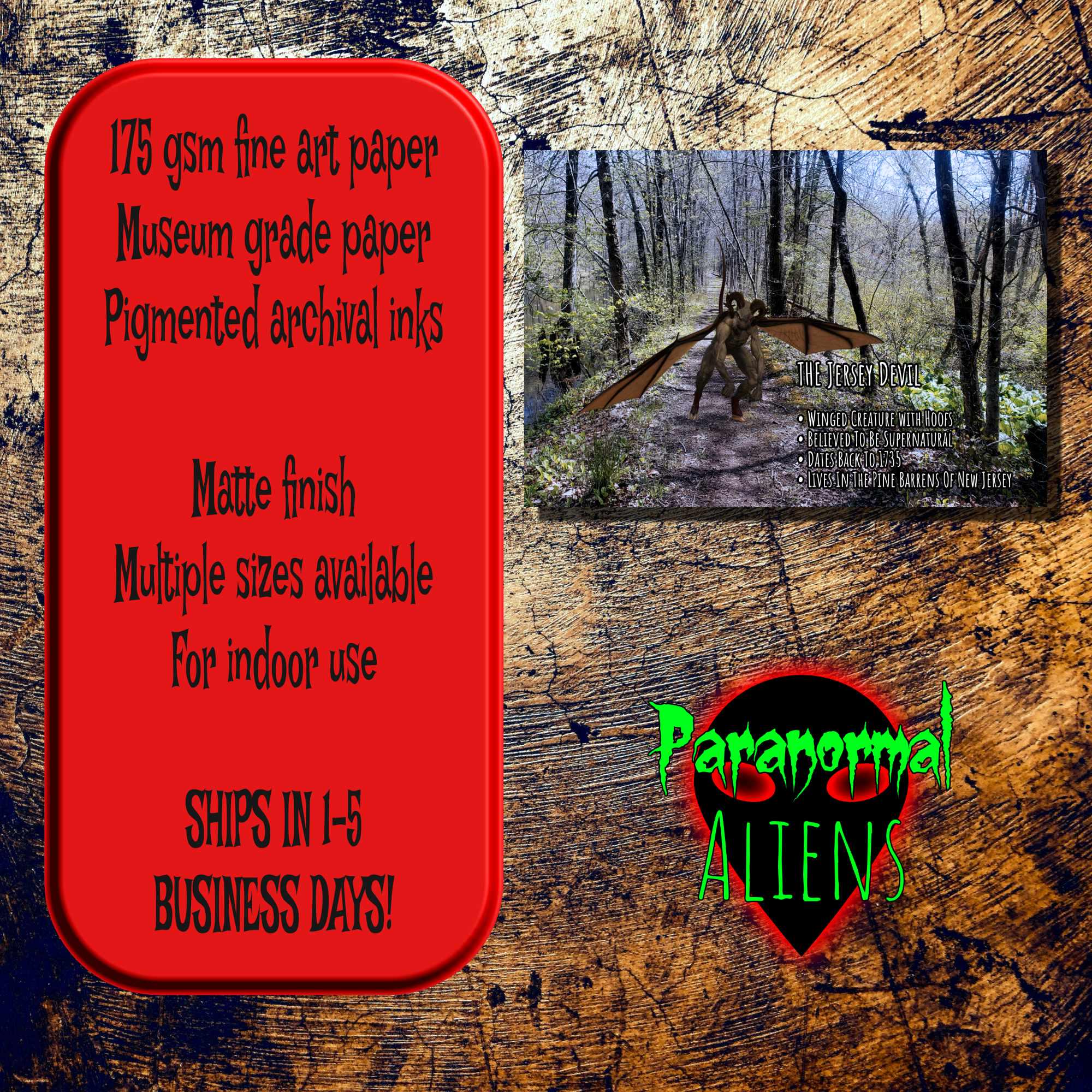 Jersey Devil Dark Art Print, Goth Wall Art, Dark Landscape, Gift for ...