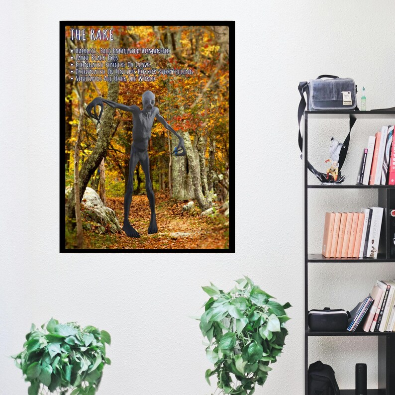 Creepy Scary Monster the Rake Poster, Dark Art Print, Horror Poster ...