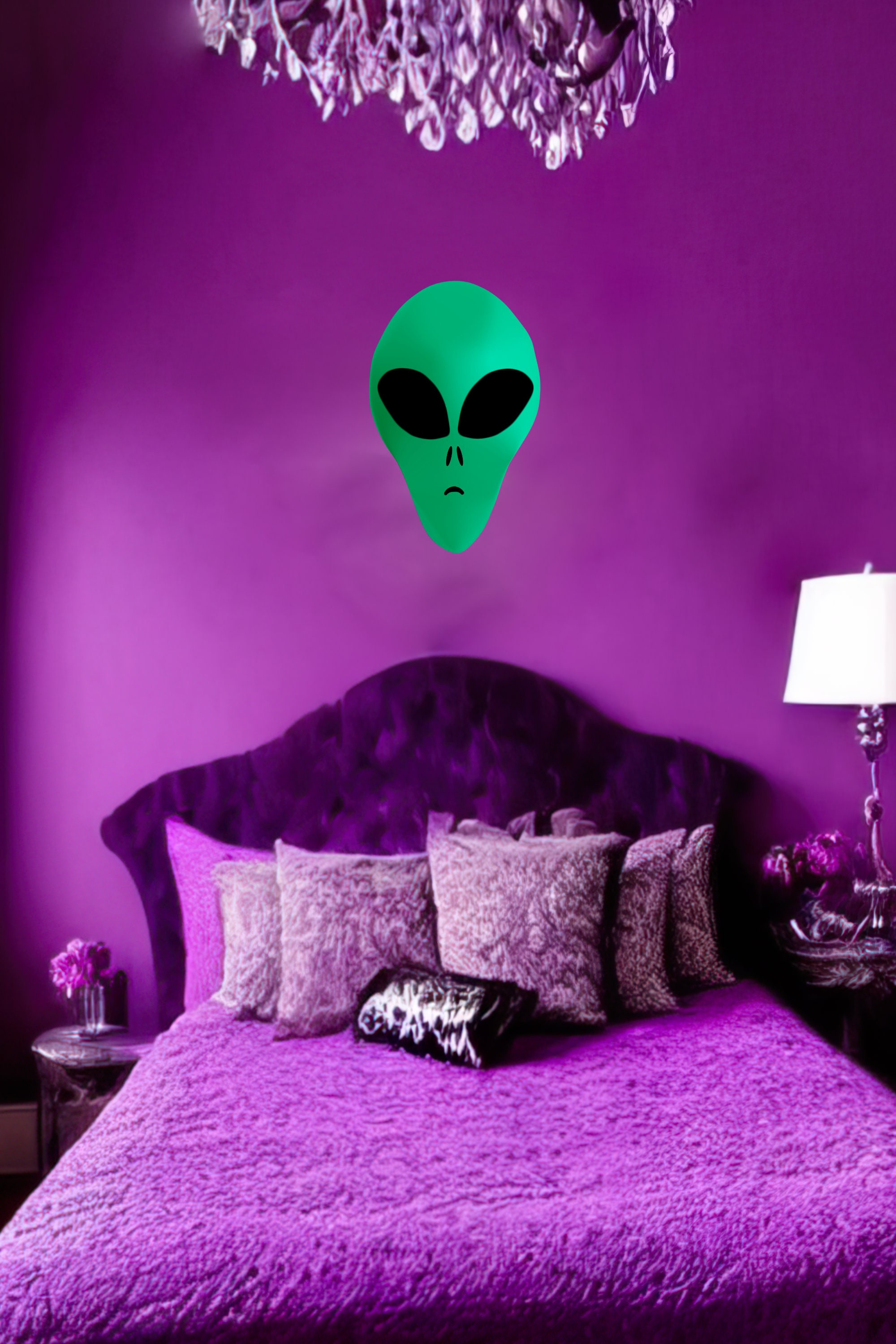 Green Alien Sticker Wall Decal Area 51 Wall Sticker Gothic Art - Etsy