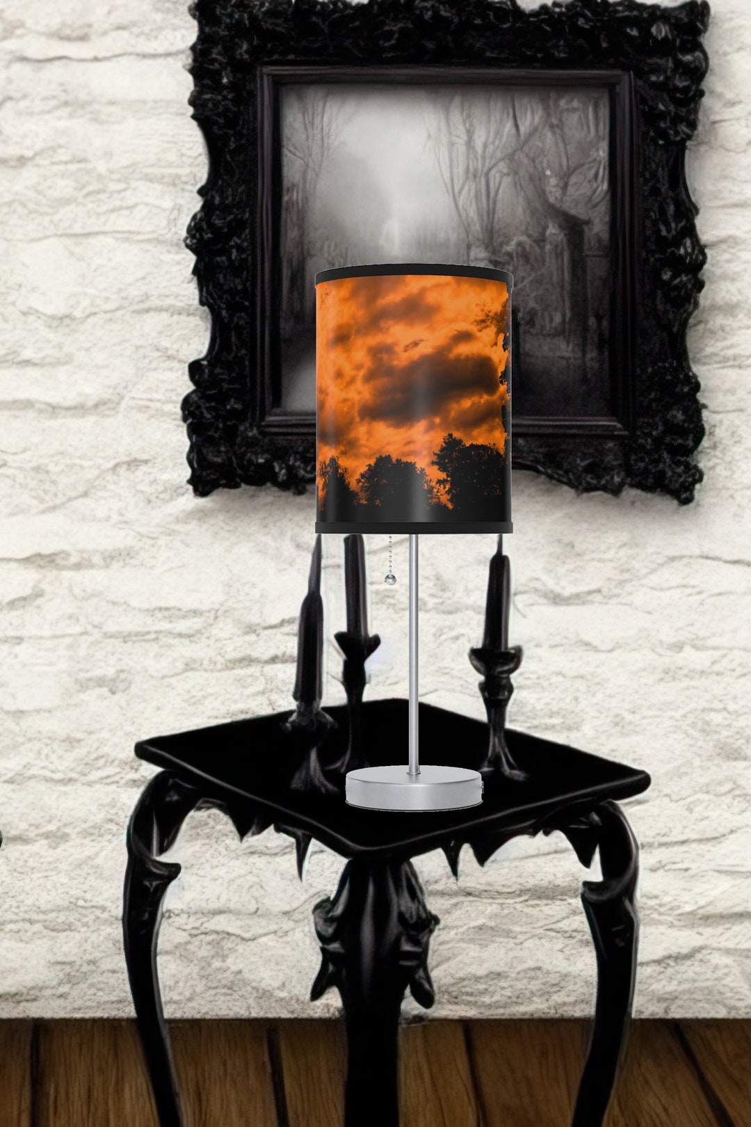 Goth Lamp Gift for Horror Orange Sky Horror Halloween - Etsy