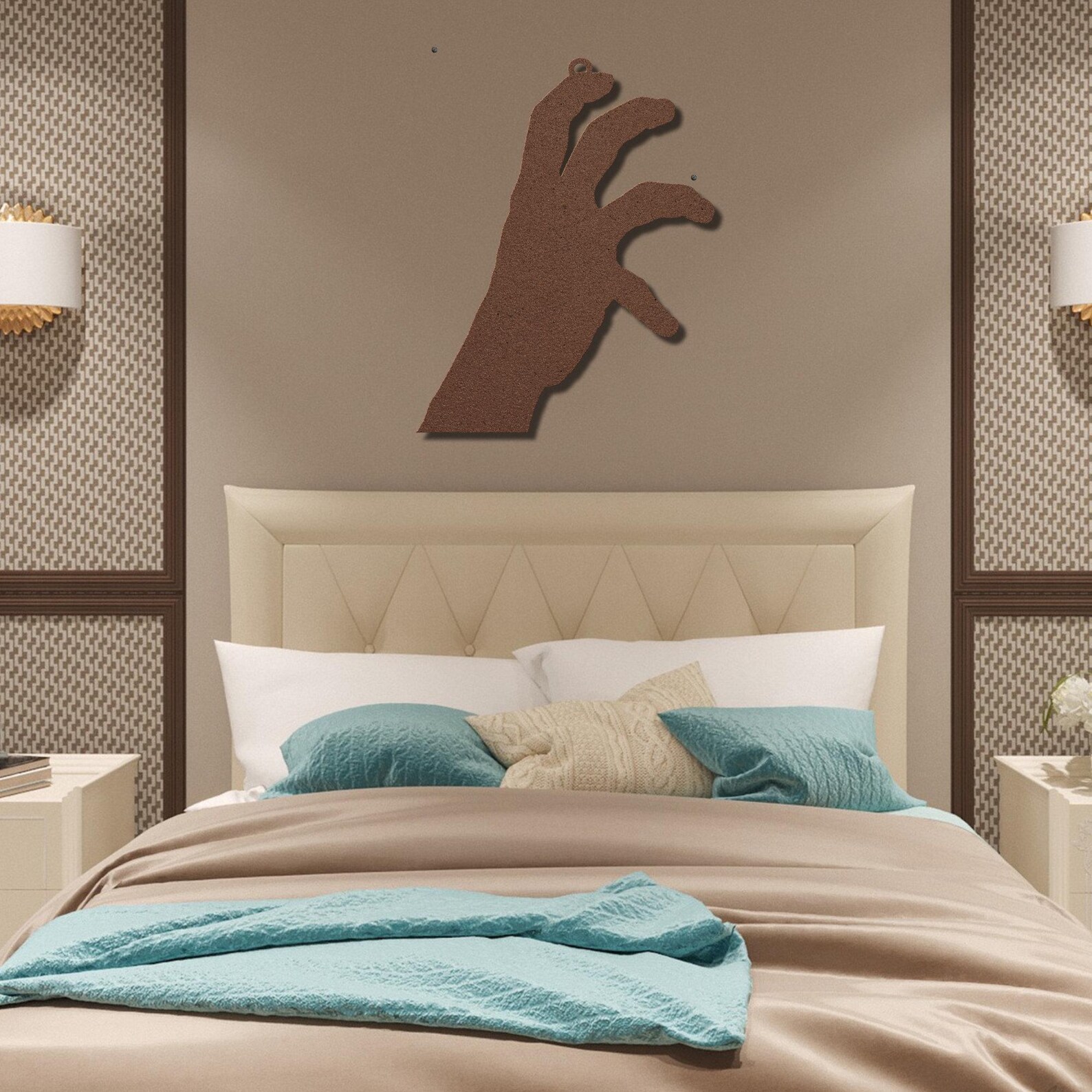 Creepy Horror Hand Metal Wall Art, Unique Outdoor Wall Hanging, Perfect ...