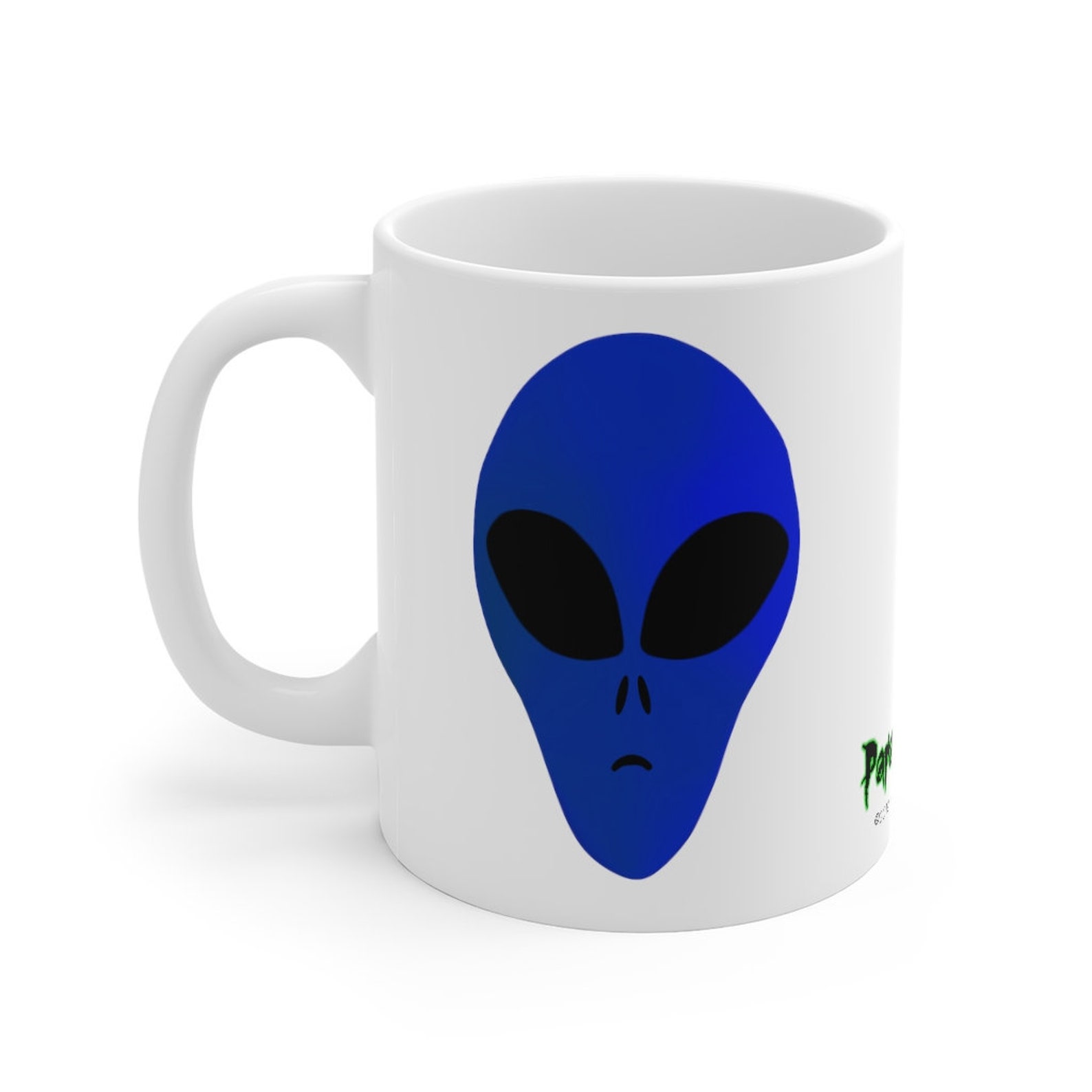 Blue Alien Mug Horror Home Decor Goth Mug UFO Coffee Cup Halloween ...