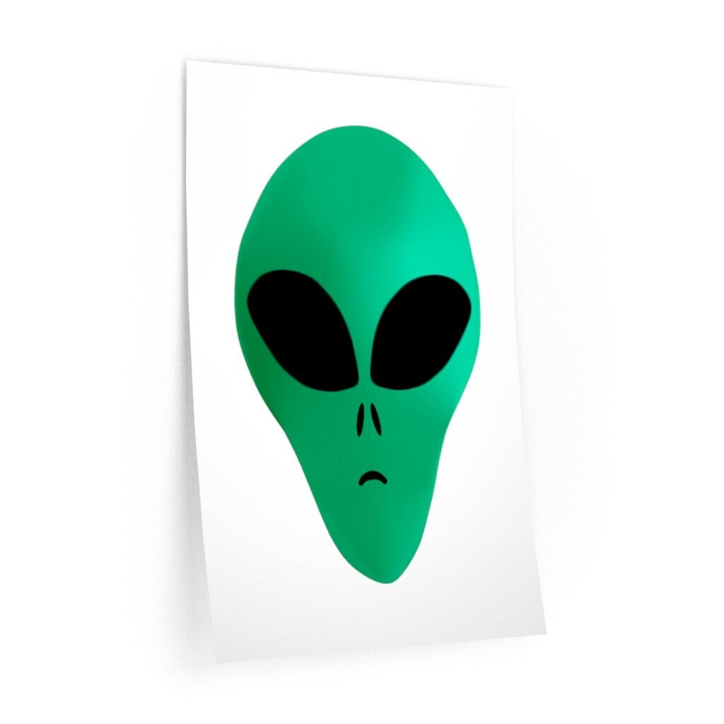 Green Alien Sticker Wall Decal Area 51 Wall Sticker Gothic Art - Etsy