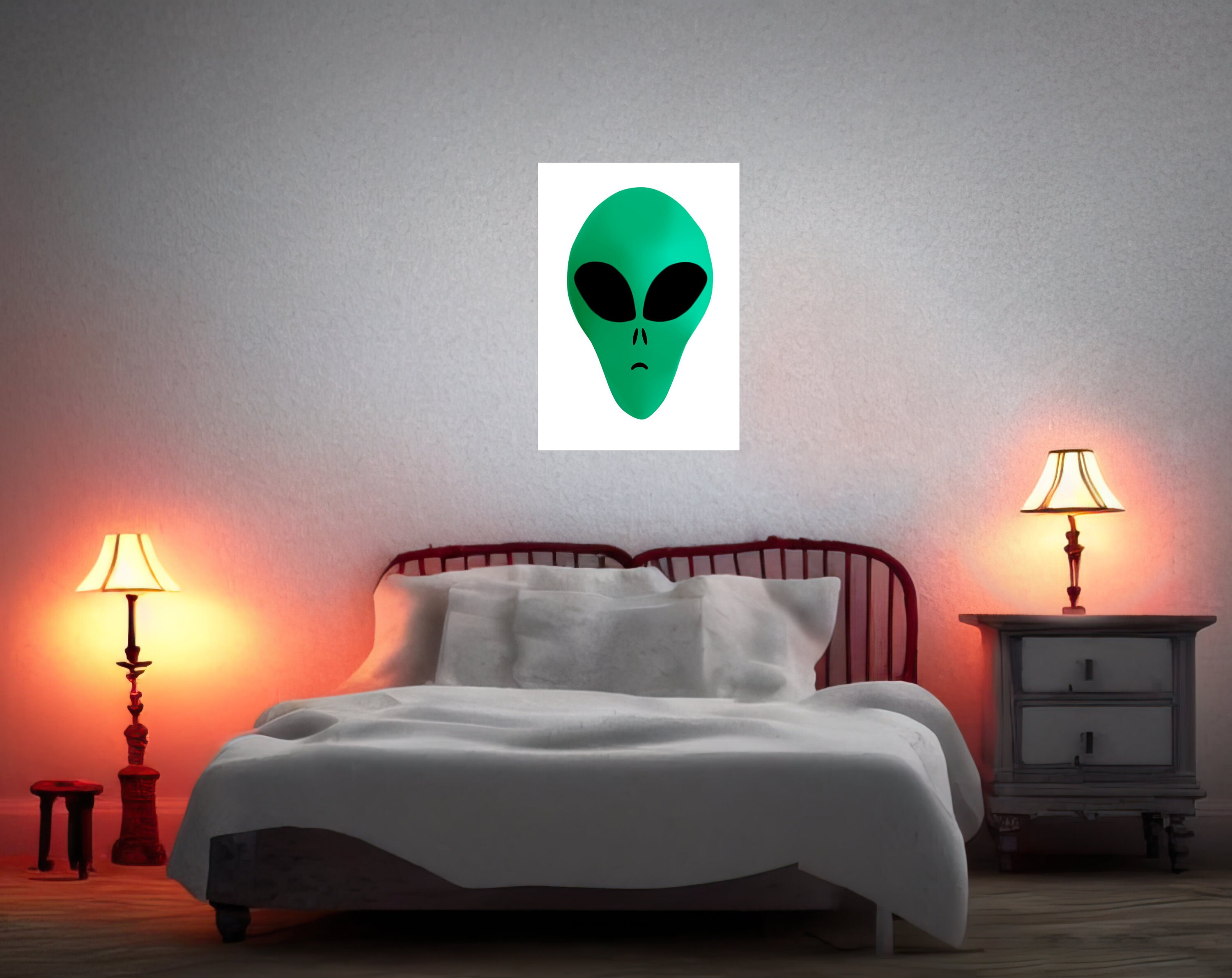 Green Alien Sticker Wall Decal Area 51 Wall Sticker Gothic Art - Etsy