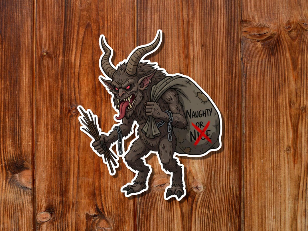 Krampus Sticker, Horror Vinyl Decal, Halloween Gift, Waterproof Kiss ...