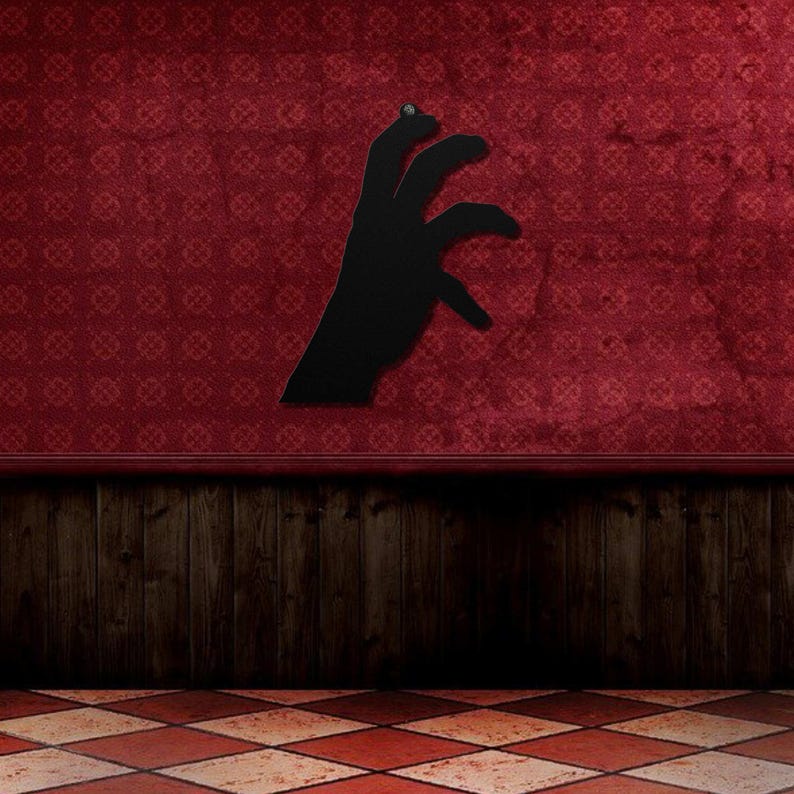 Creepy Horror Hand Metal Wall Art | Unique Outdoor Wall Hanging | Goth ...