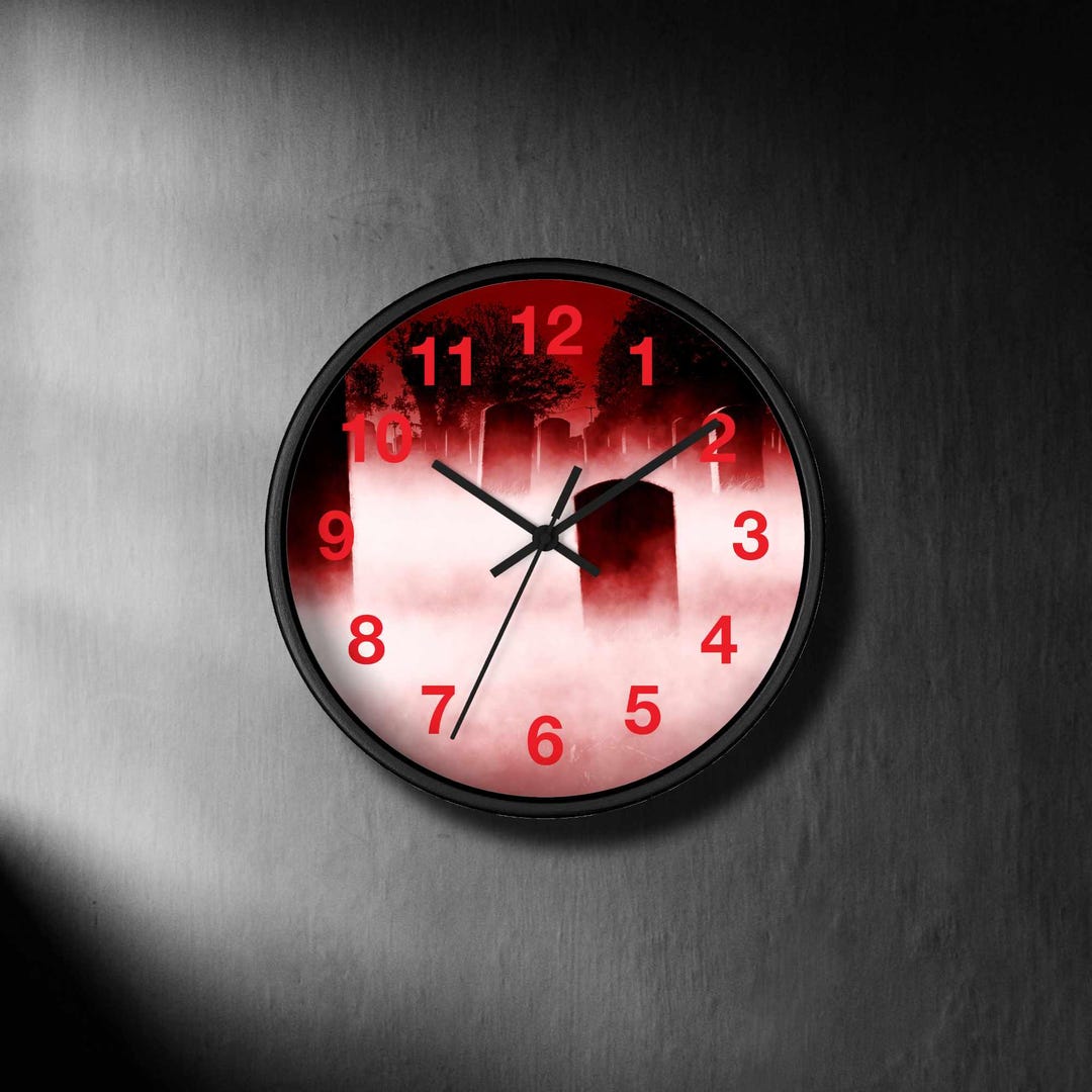 Unique Wall Clock Goth Wall Art Horror Lover Gift for Her Goth Clock ...