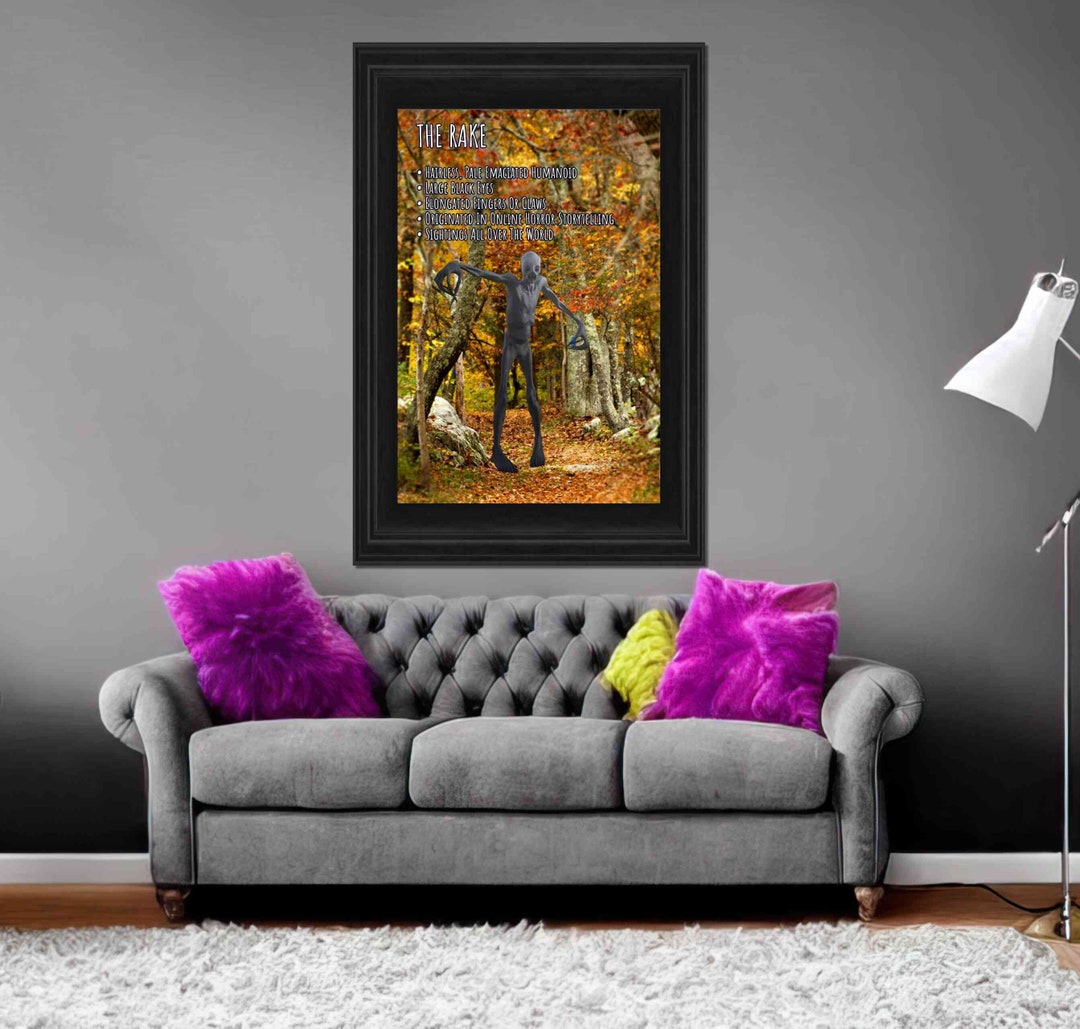 Creepy Scary the Rake Informational Poster Paranormal Cryptozoology ...