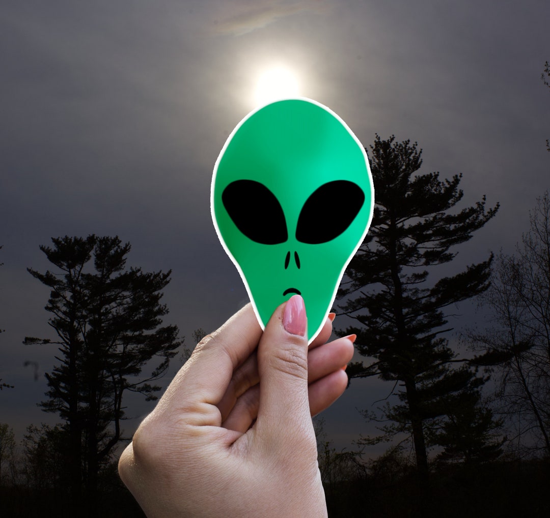 Green Alien Sticker Water Bottle Decal for Tumbler Waterproof Sticker ...