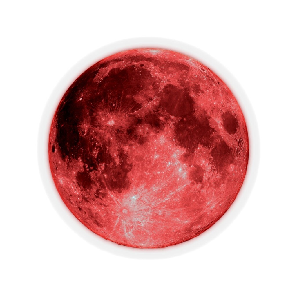 Red MOON STICKER Multiple Sizes Creepy Horror Decal Gothic | Etsy