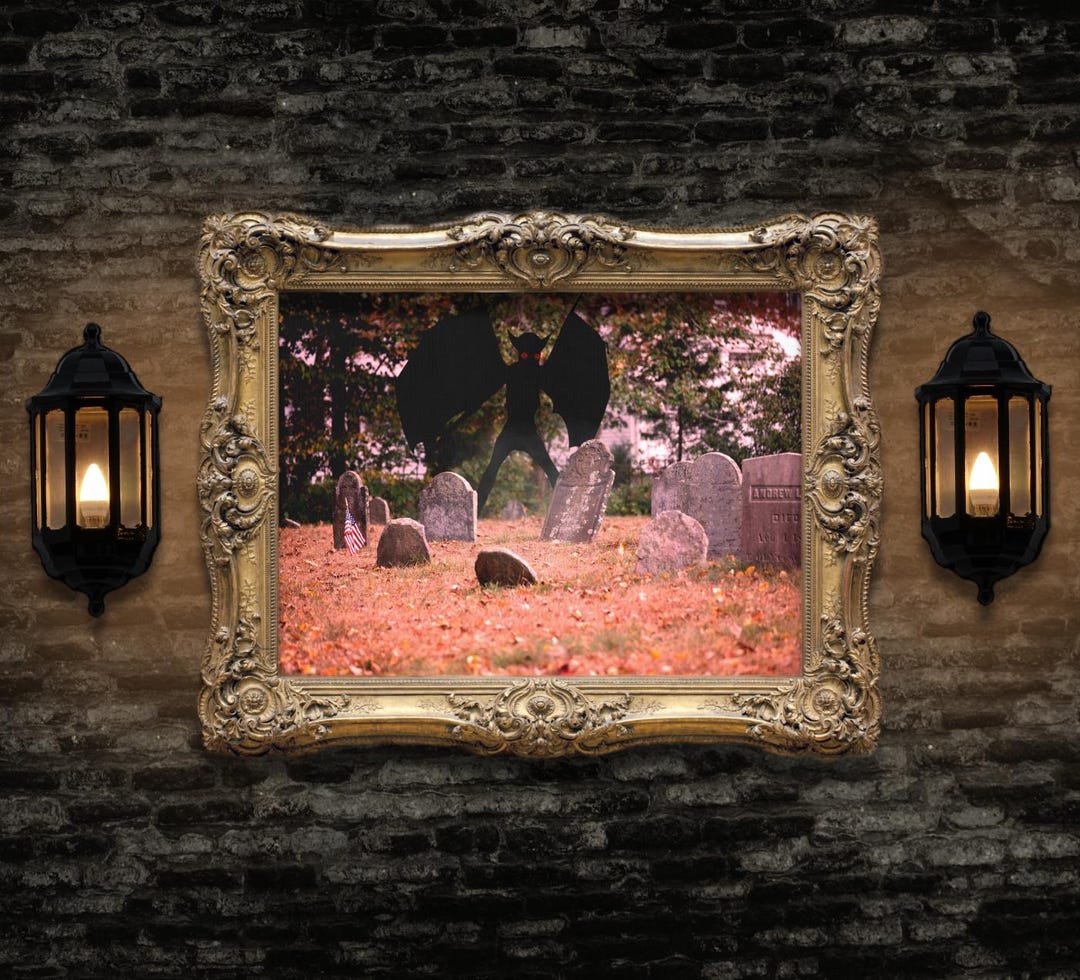 Scary Winged Creature Monster Horror Wall Art, Gothic Decor, Creepy ...