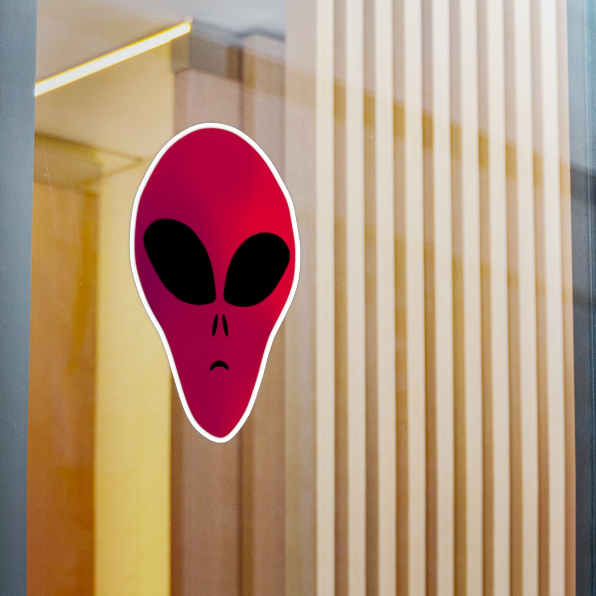 Red Alien Sticker UFO Goth Sticker Alien Head Decal for Tumbler Sticker ...